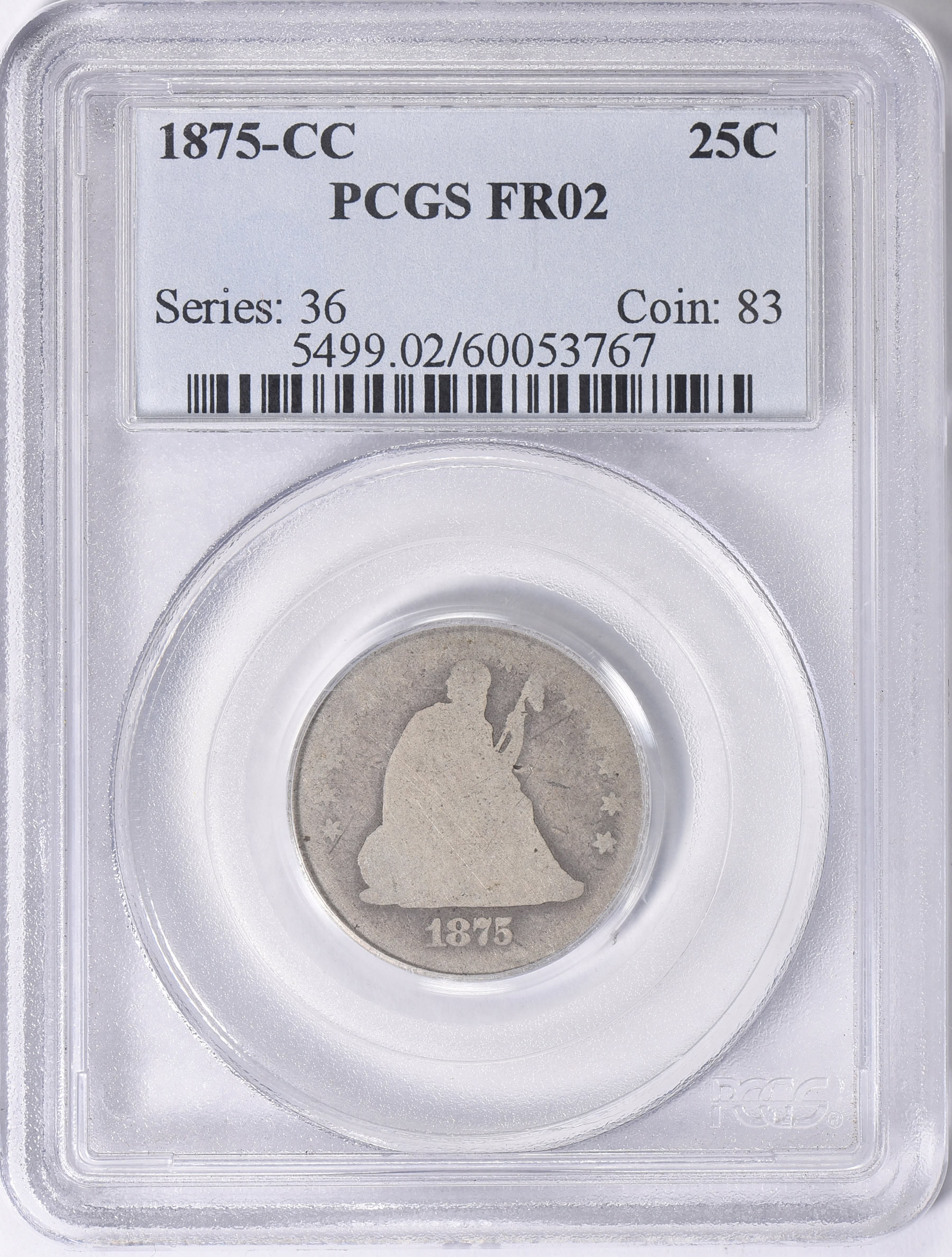 1875-CC Seated Liberty Quarter PCGS FR-02 (Item 1673904 ...