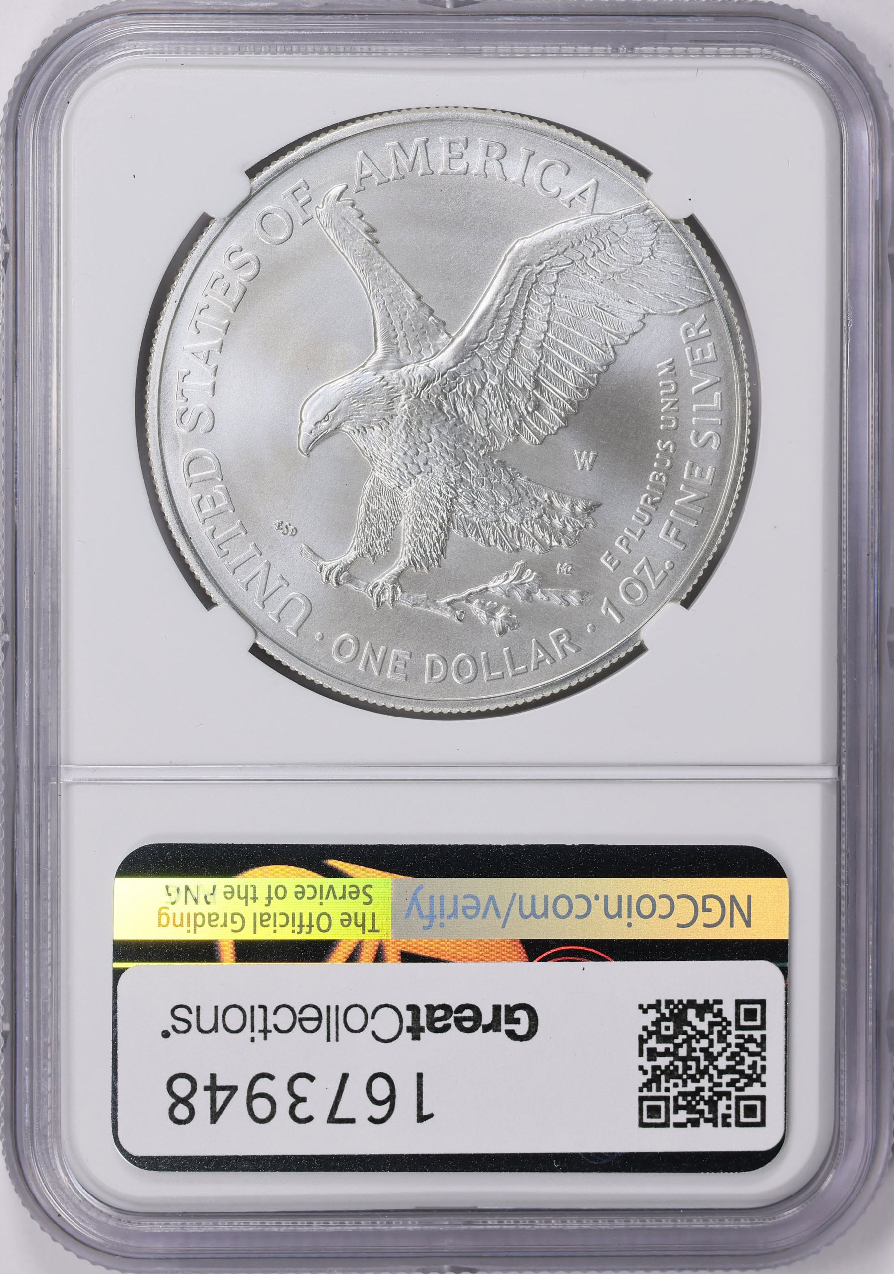 2021-W $1 Silver Eagle Burnished Type 2 2022 U.S. Mint DC Releases NGC MS-70 (Michael Gaudioso ...