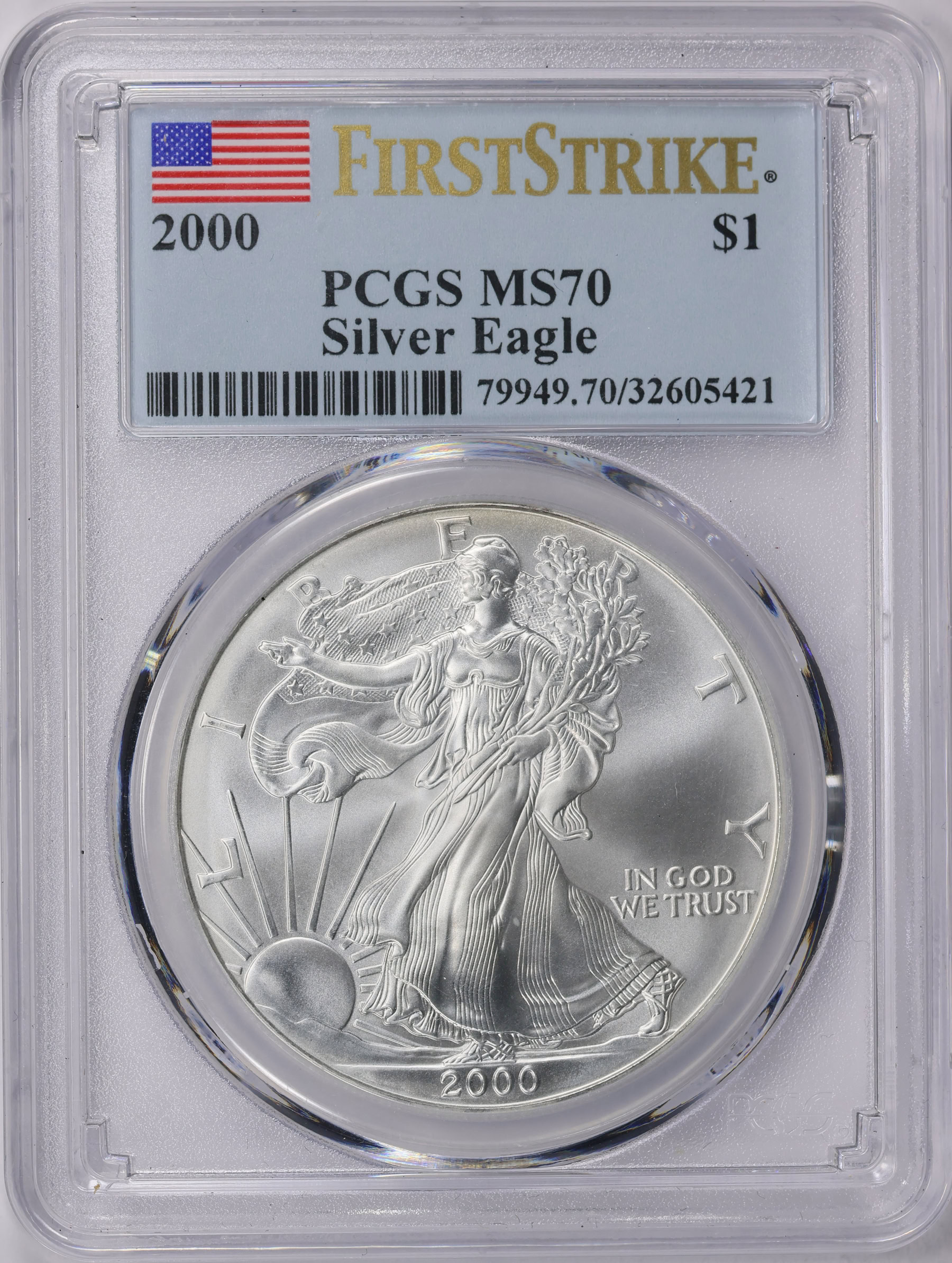 2000 $1 Silver Eagle First Strike PCGS MS-70 (Item 1673954 ...