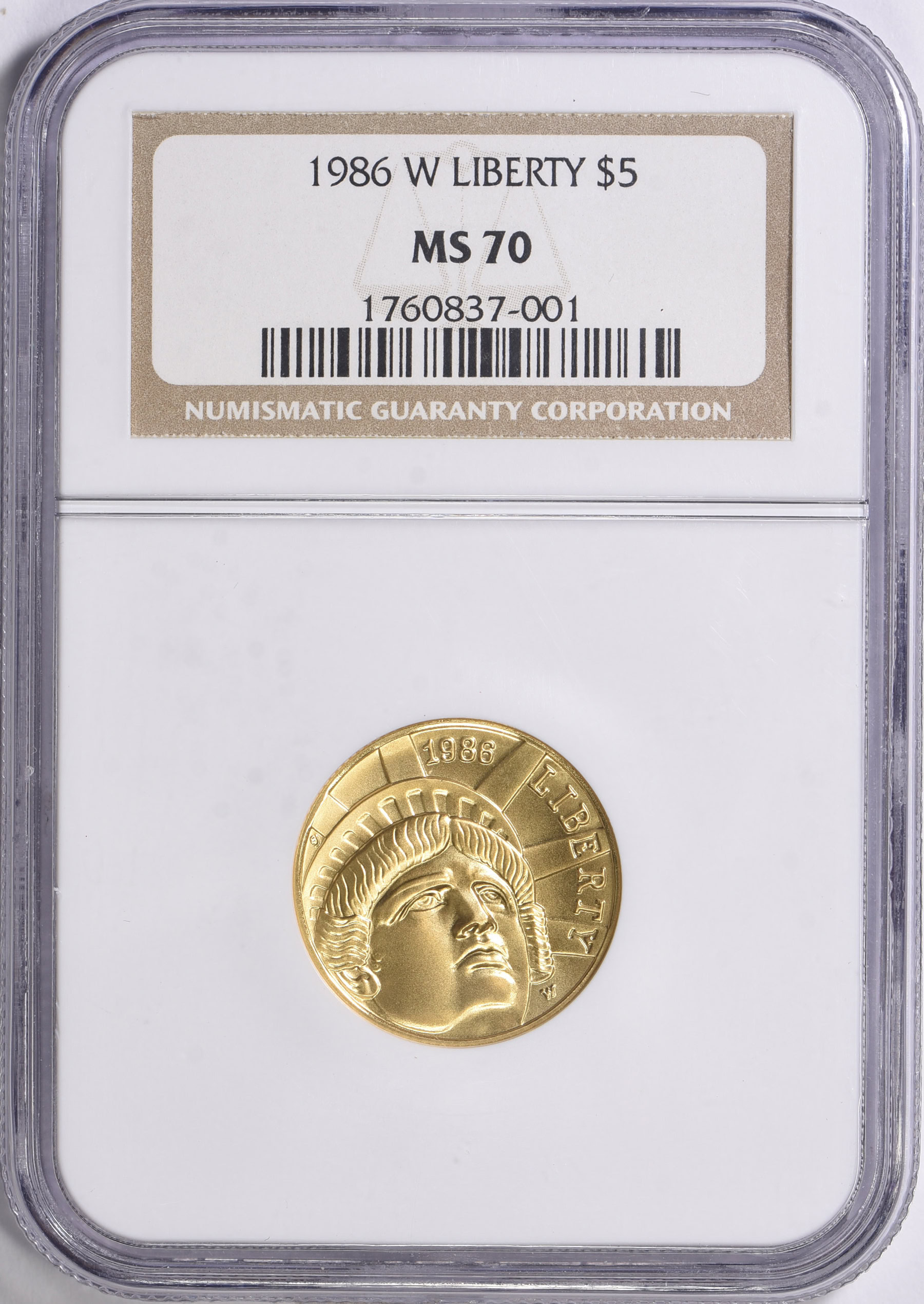 1986-W Statue of Liberty Centennial Gold $5 NGC MS-70 (Item 1673995 ...
