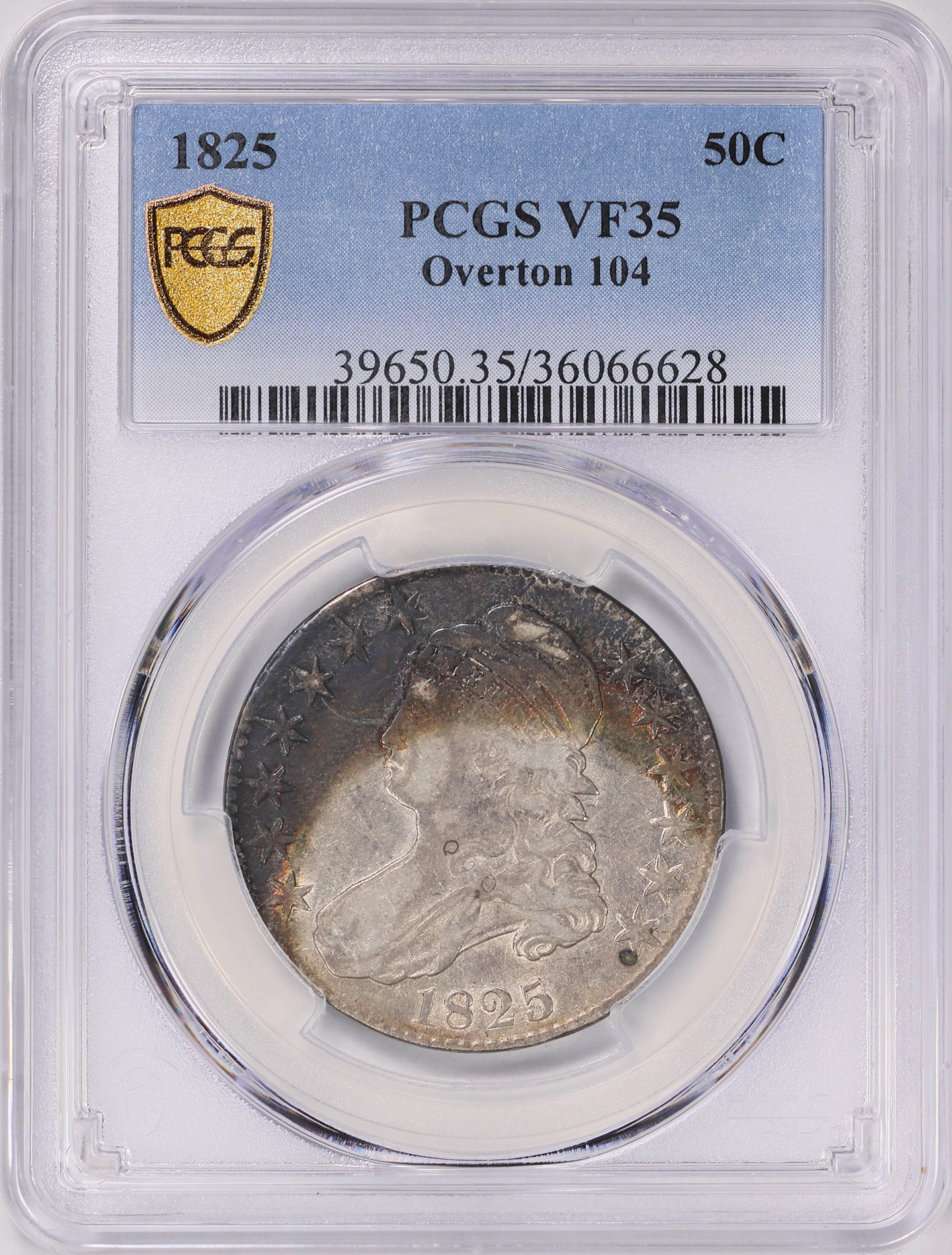 1825 Capped Bust Half Dollar Overton 104 PCGS VF-35 (Toned) (Item 1674084) | GreatCollections ...