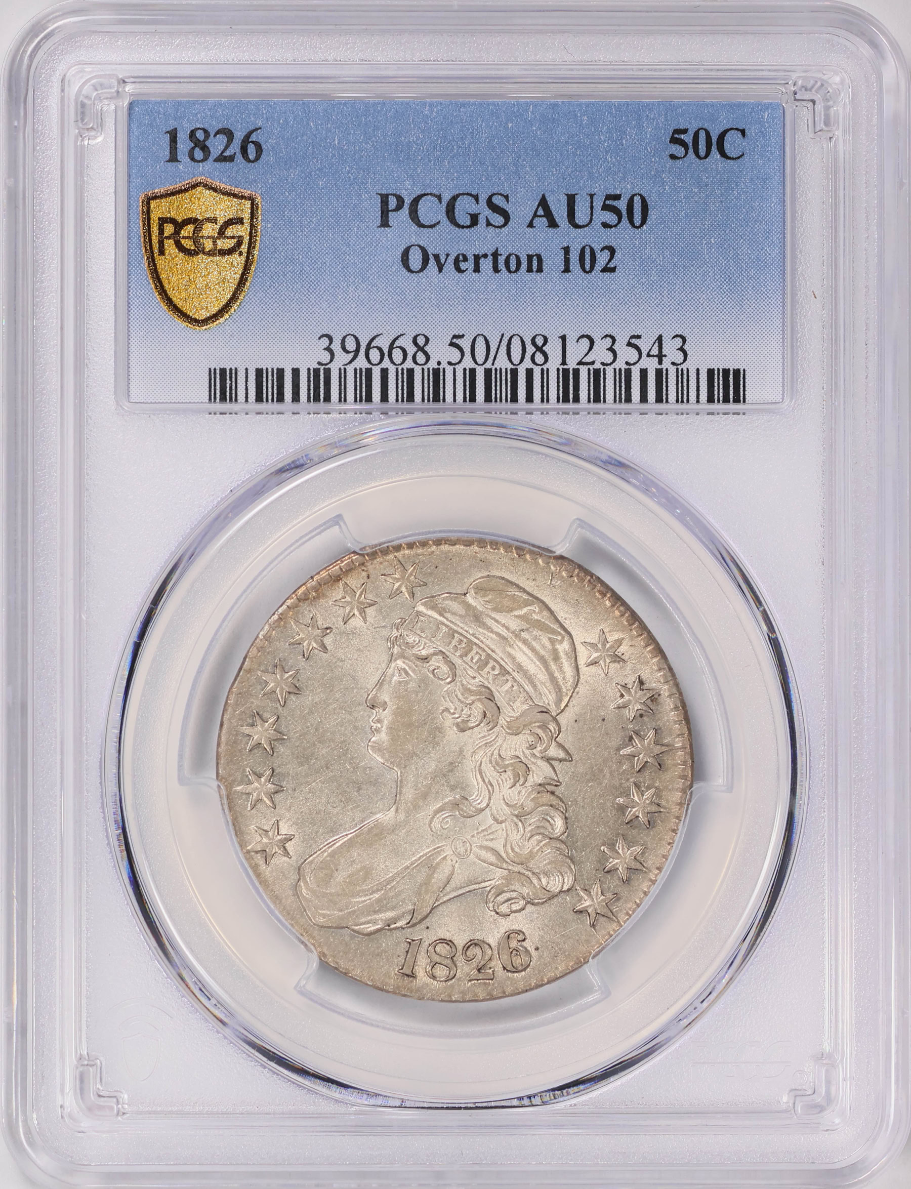 1826 Capped Bust Half Dollar Overton 102 PCGS AU-50 (Item 1674095) | GreatCollections Coin Auctions