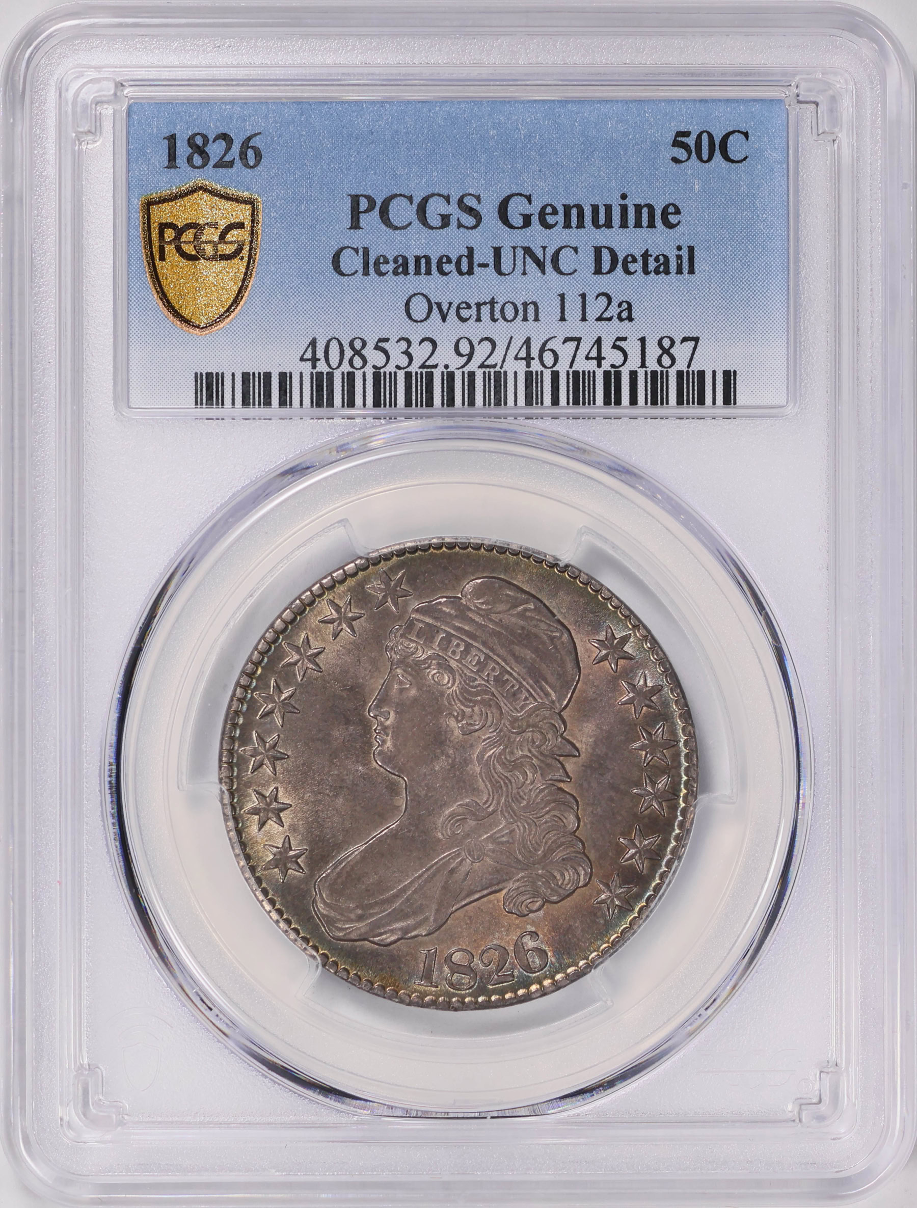 1826 Capped Bust Half Dollar Overton 112a PCGS Genuine Unc Details (Item 1674106 ...