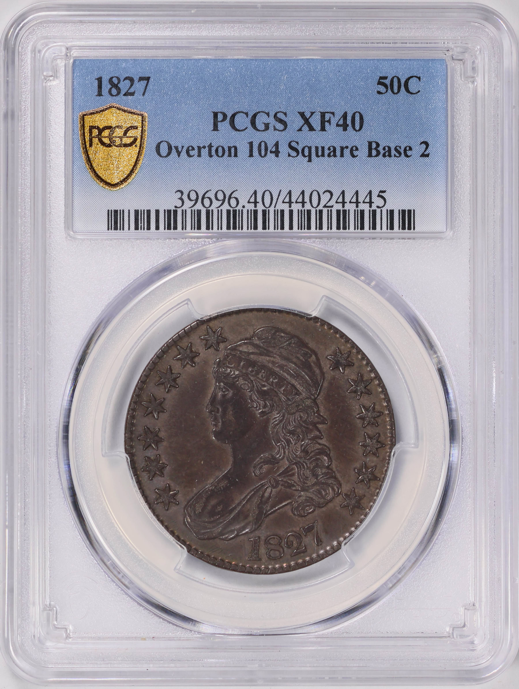 1827 Capped Bust Half Dollar Square Base 2 Overton 104 PCGS XF-40 (Item ...
