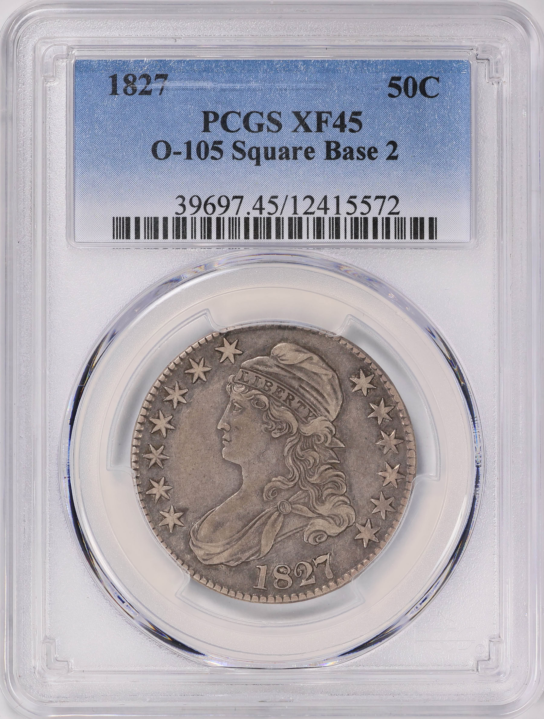 1827 Capped Bust Half Dollar Square Base 2 Overton 105 PCGS XF-45 (Item 1674115 ...
