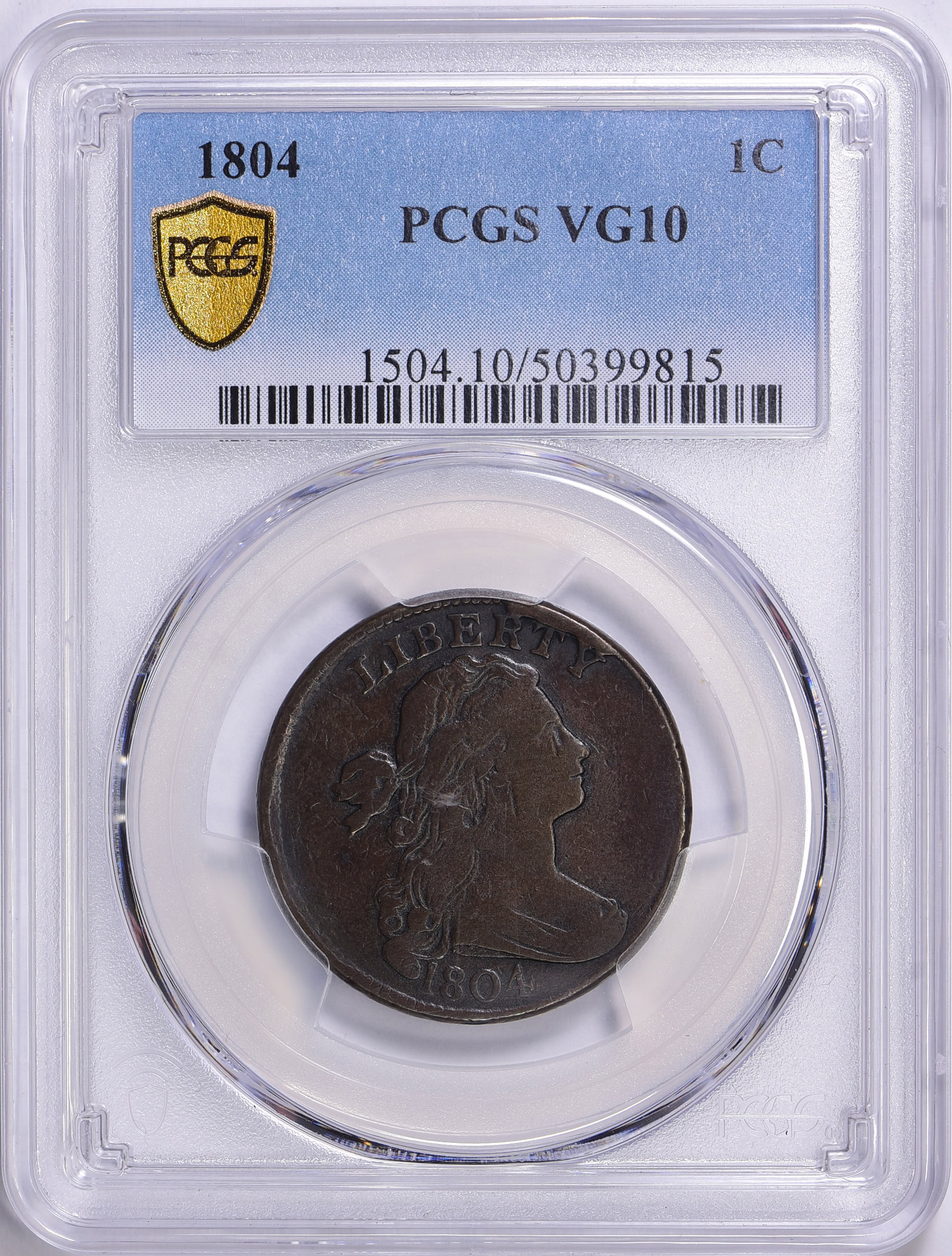 1804 Draped Bust Cent PCGS VG-10 BN (Item 1674146) | GreatCollections ...