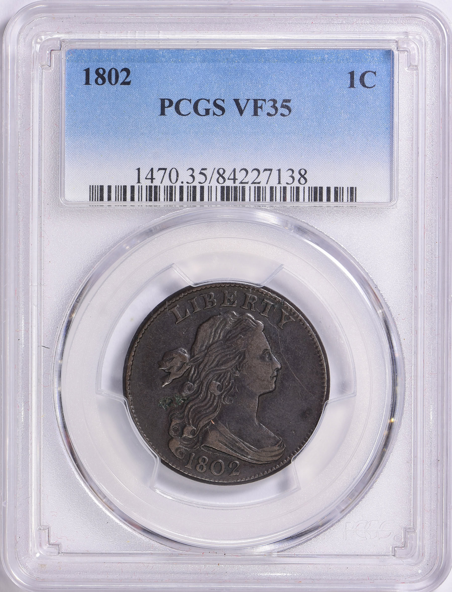 1802 Draped Bust Cent PCGS VF-35 BN (Item 1674220) | GreatCollections ...