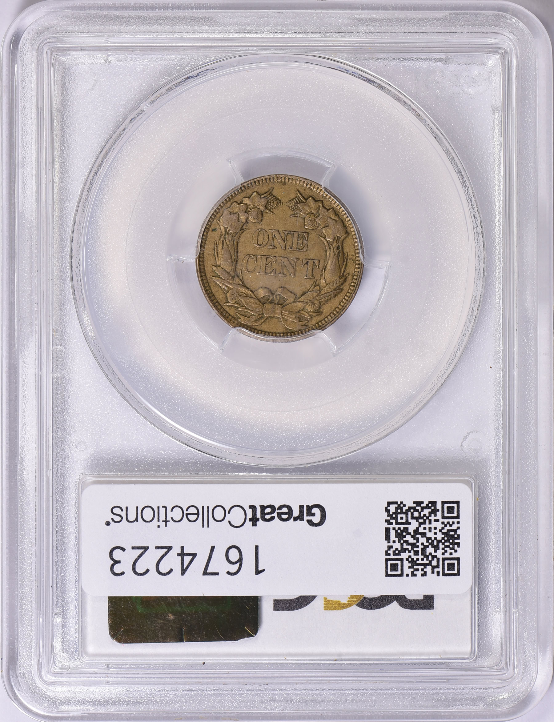 1857 Flying Eagle Cent PCGS AU-53 (Item 1674223) | GreatCollections ...