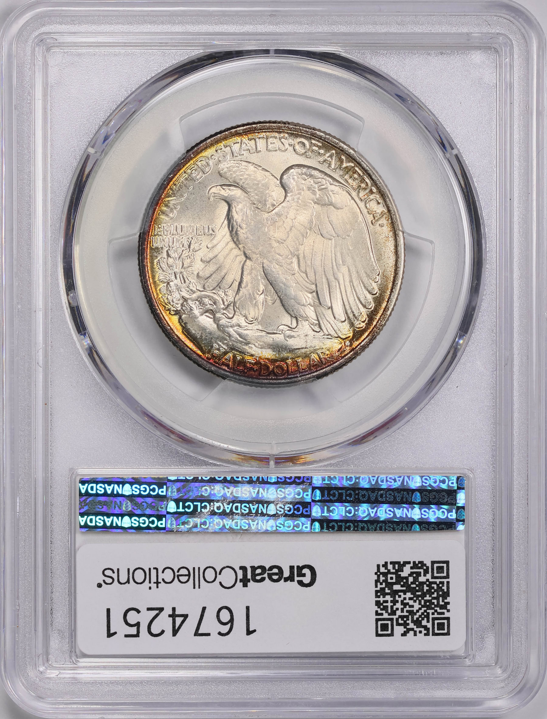 1946 Walking Liberty Half Dollar PCGS MS-67+ (Toned) (Item 1674251) | GreatCollections Coin Auctions