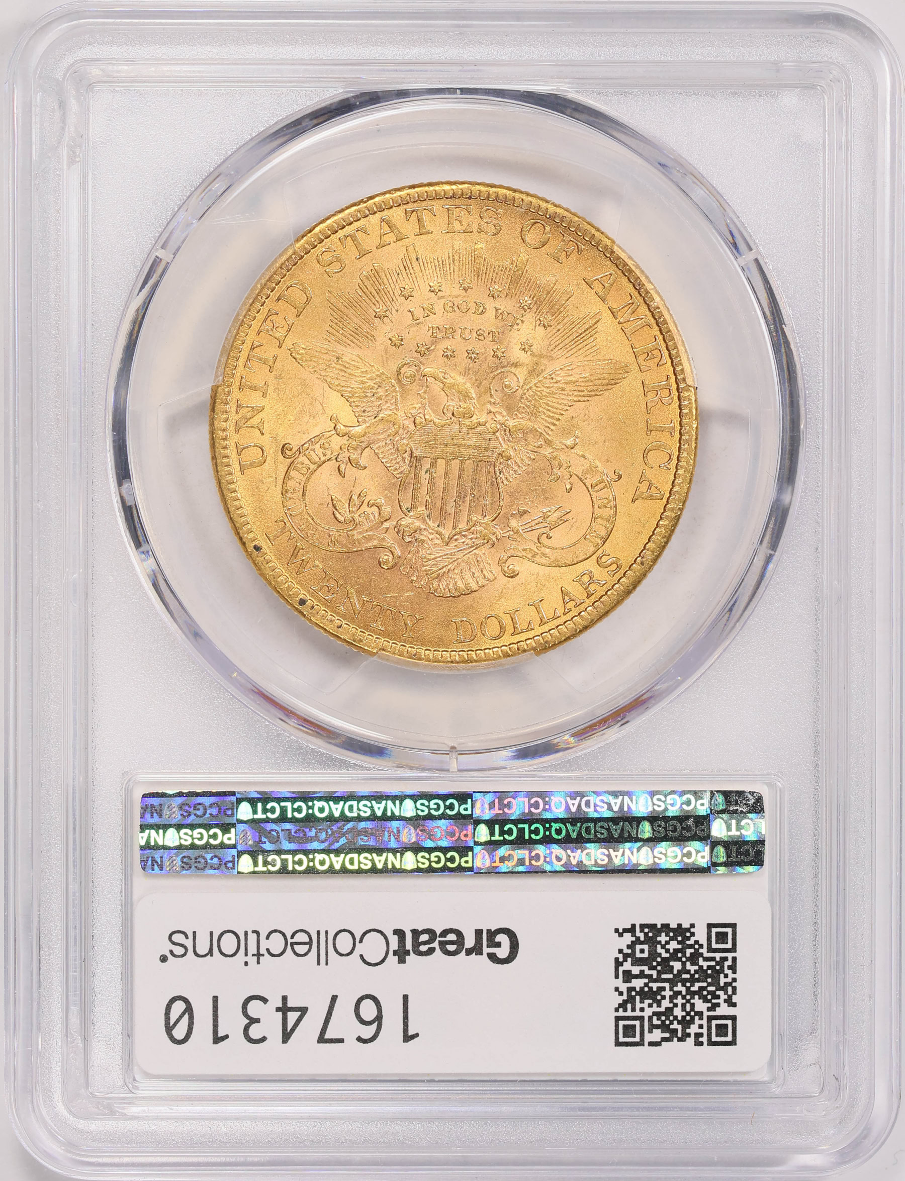 1896 Liberty Gold Double Eagle PCGS MS-62 (Item 1674310) | GreatCollections Coin Auctions