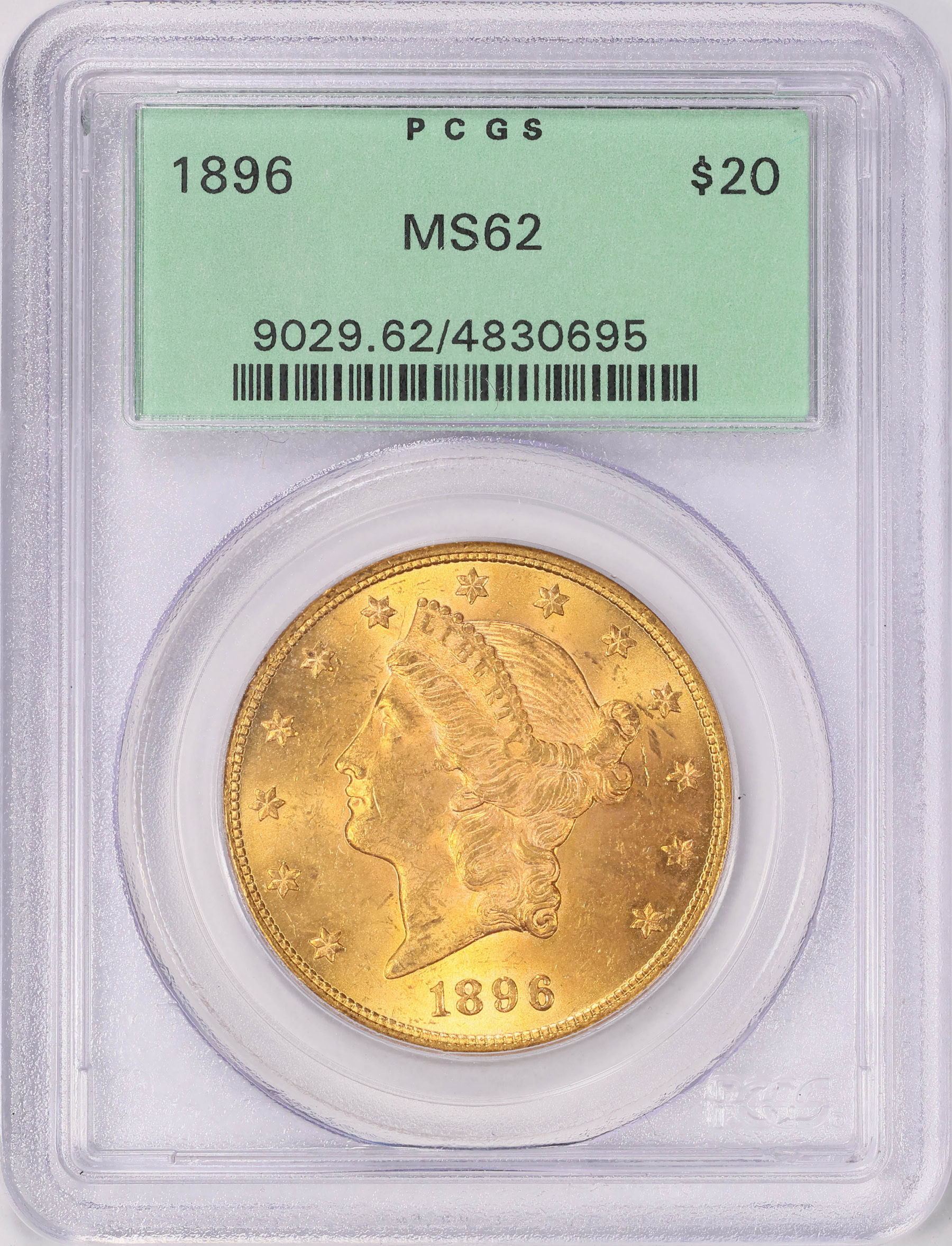 1896 Liberty Gold Double Eagle PCGS MS-62 OGH (Item 1674321) | GreatCollections Coin Auctions