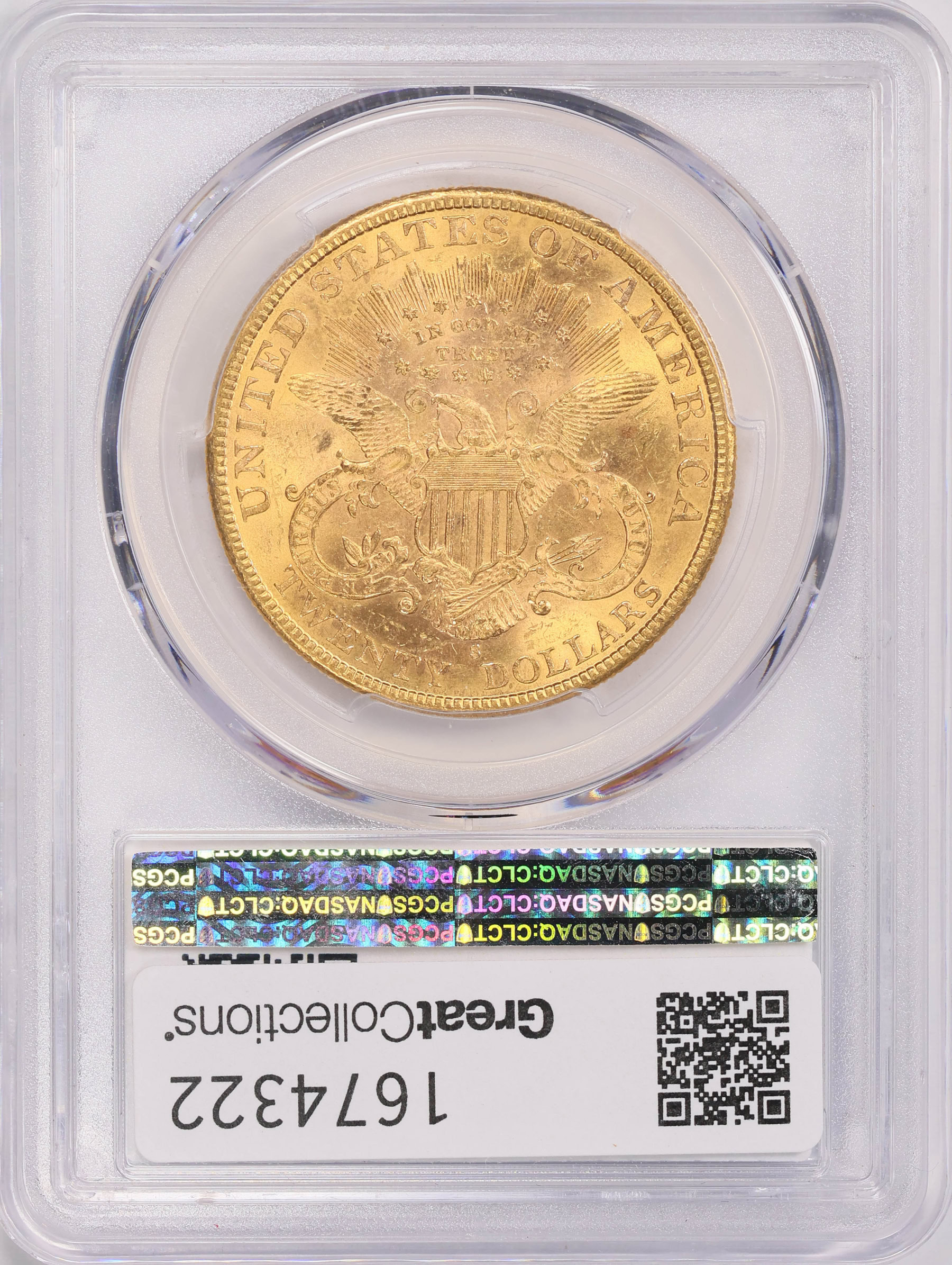 1896-S Liberty Gold Double Eagle PCGS MS-62 (Item 1674322) | GreatCollections Coin Auctions