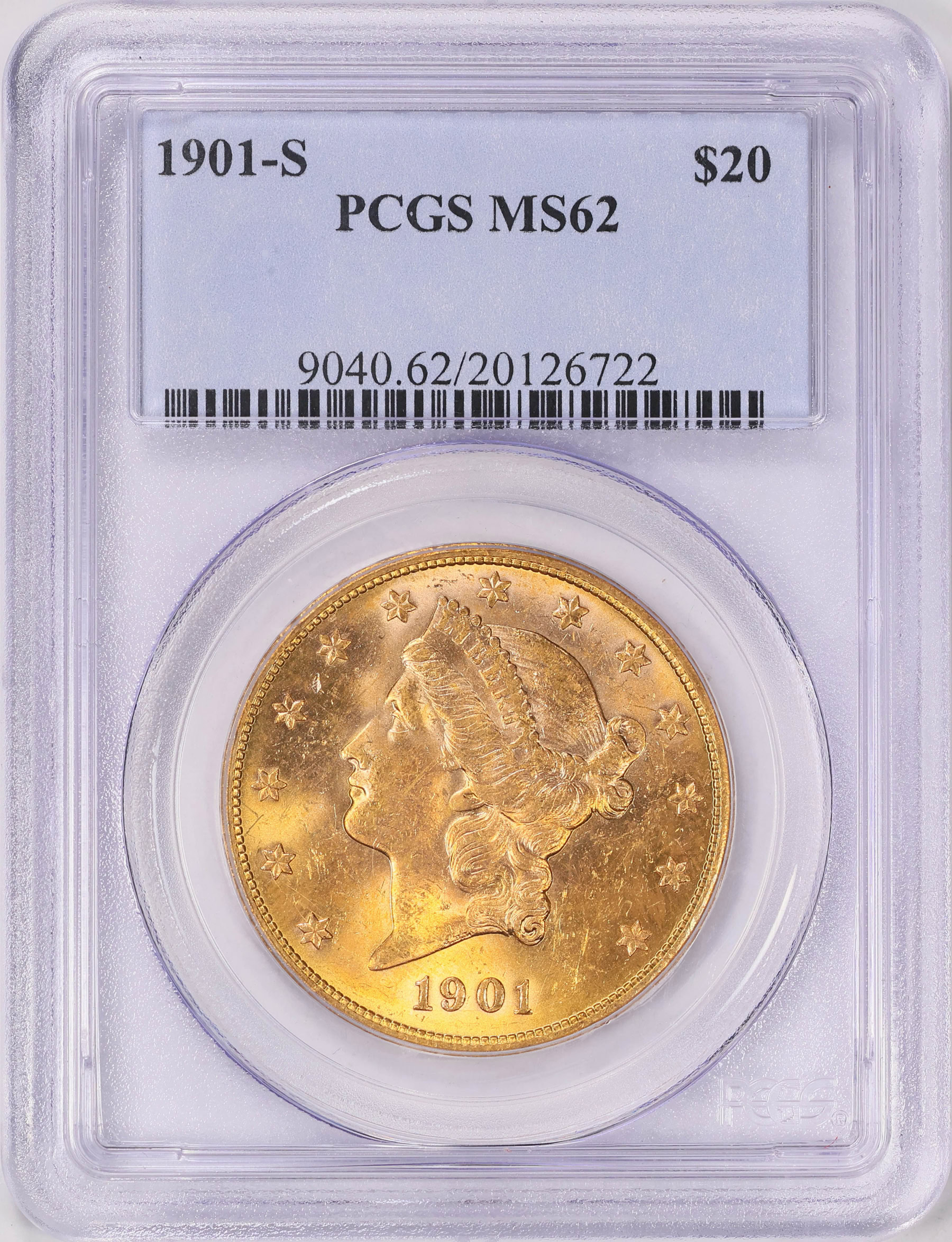 1901-S Liberty Gold Double Eagle PCGS MS-62 (Item 1674483) | GreatCollections Coin Auctions