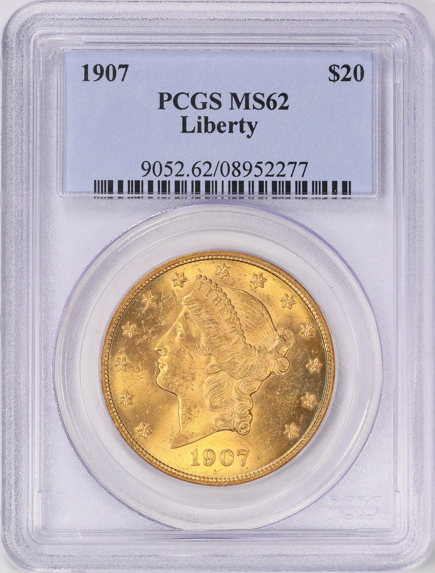 1907 Liberty Gold Double Eagle PCGS MS-62 (Item 1674500) | GreatCollections Coin Auctions