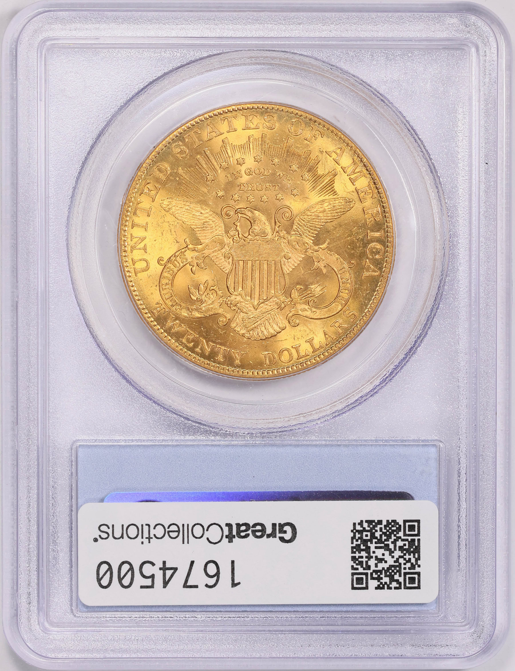 1907 Liberty Gold Double Eagle PCGS MS-62 (Item 1674500) | GreatCollections Coin Auctions