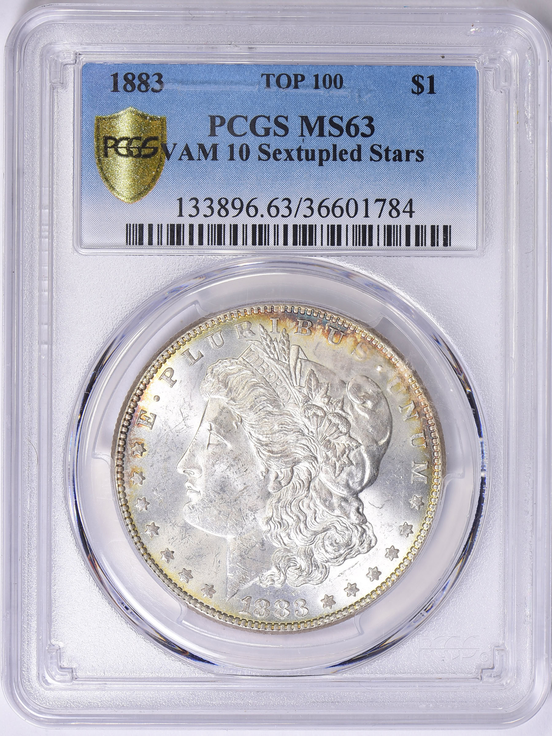 1883 Morgan Silver Dollar Sextupled Stars VAM-10 Top 100 PCGS MS-63 ...