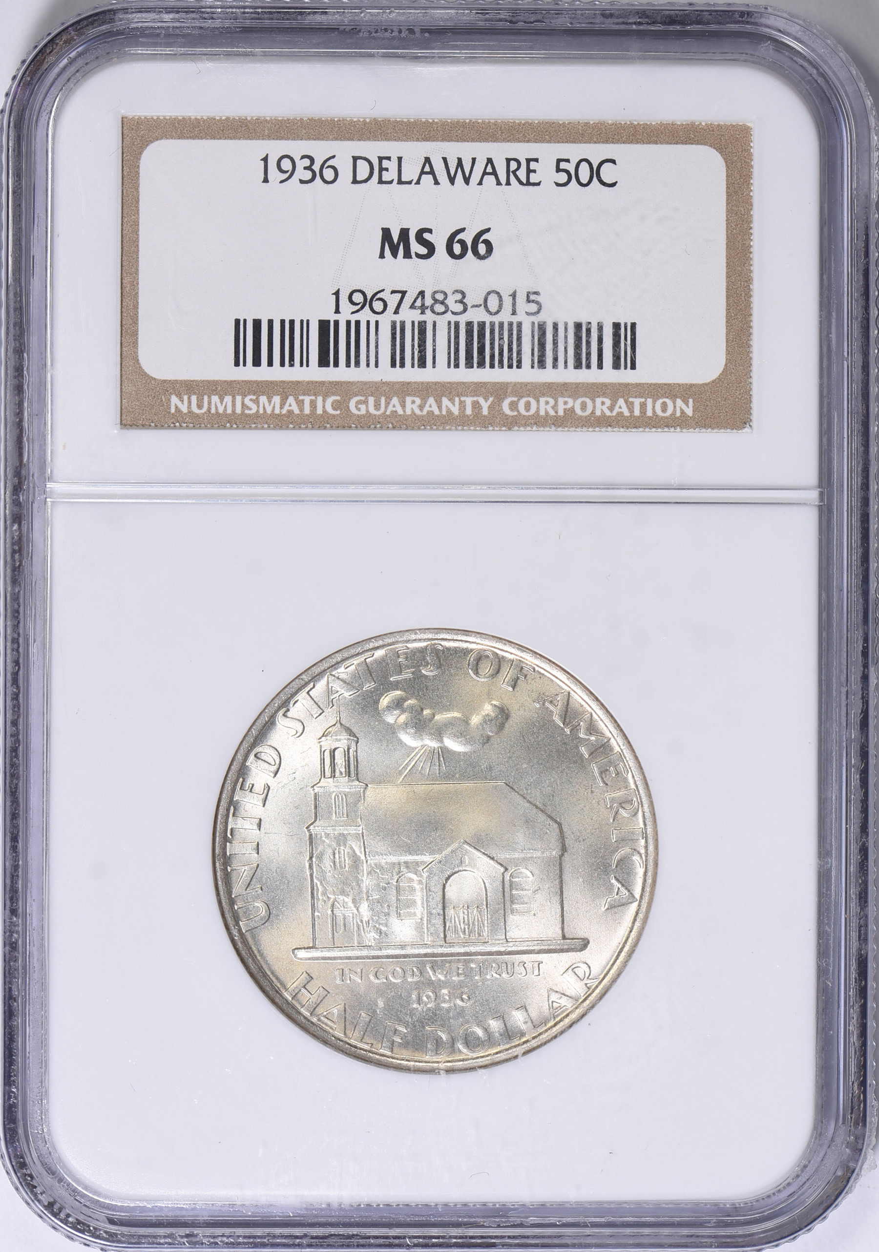 1936 Delaware Tercentenary Half Dollar NGC MS-66 (Item 1674826 ...