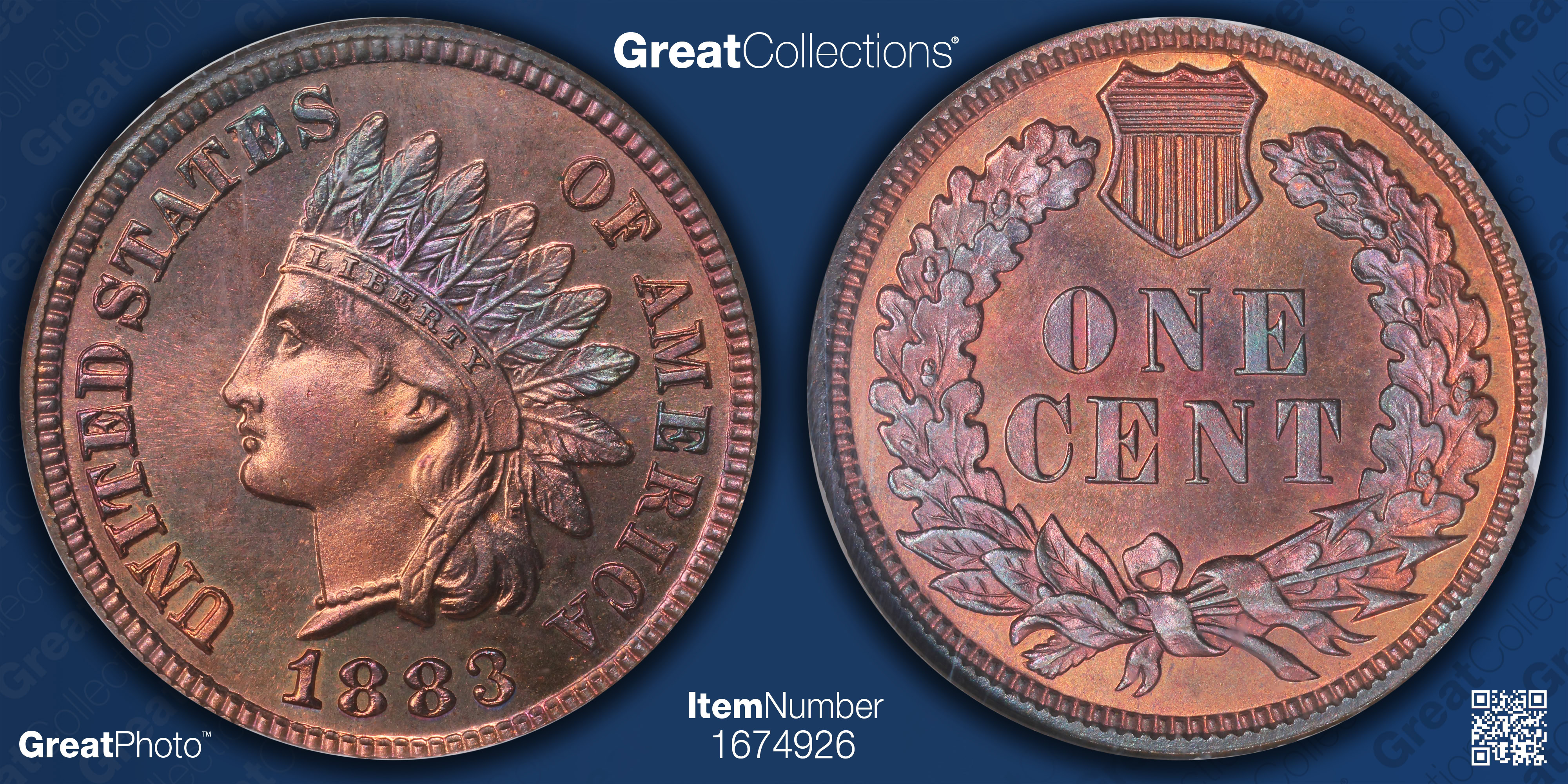 1883 Indian Cent NGC Proof-67 RB (Toned) (Item 1674926 ...