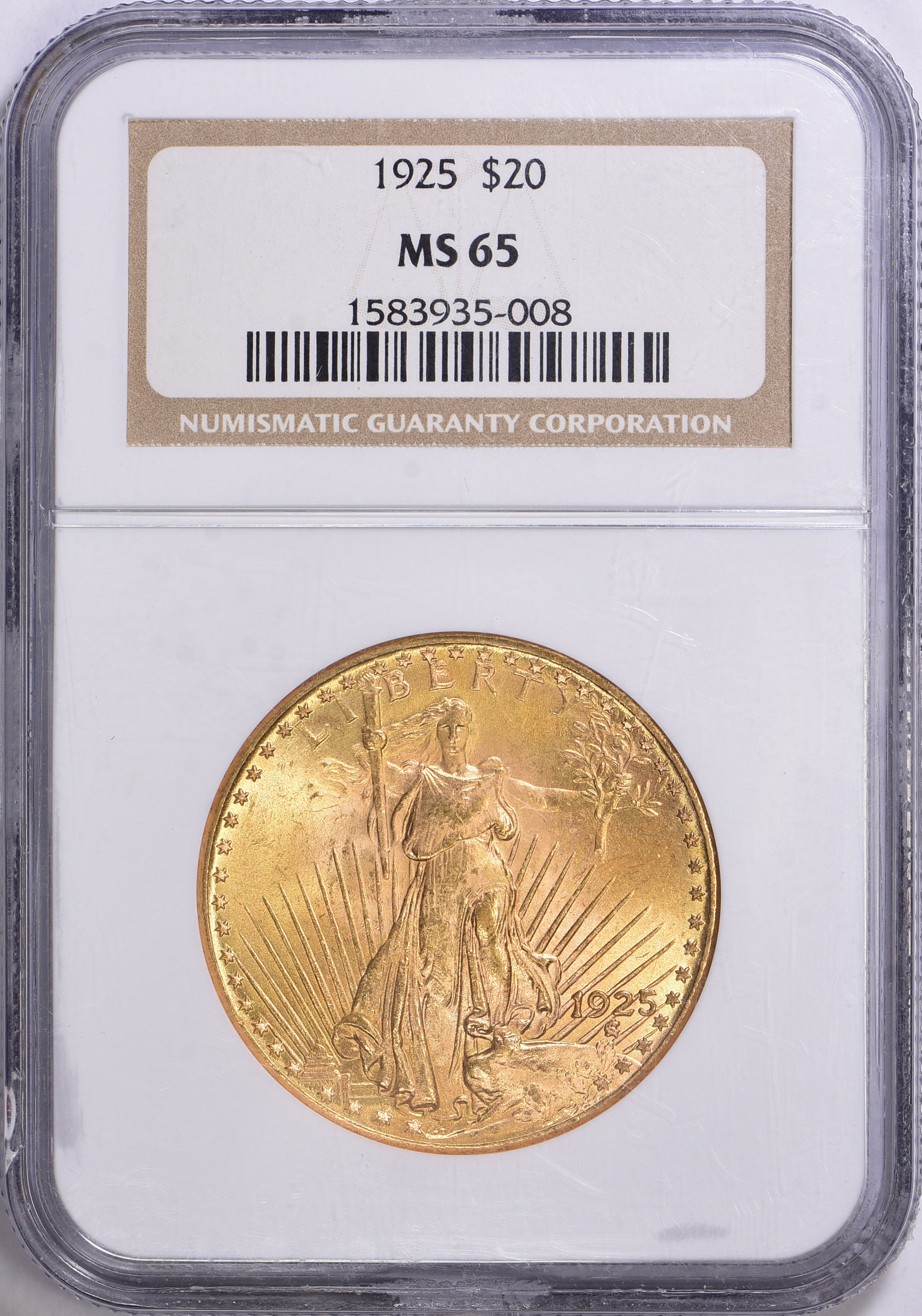 1925 Saint-Gaudens Gold Double Eagle NGC MS-65 (Item 1674933) | GreatCollections Coin Auctions