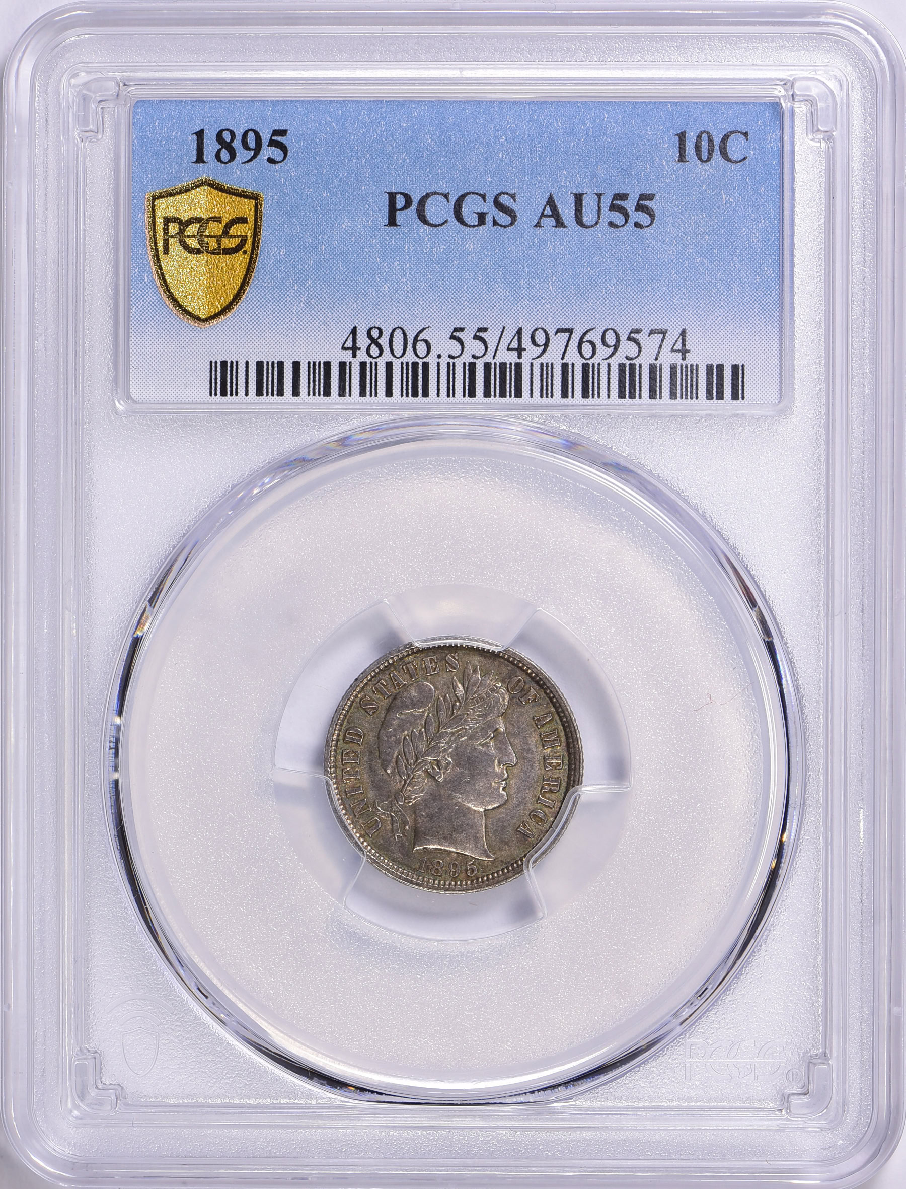 1895 Barber Dime PCGS AU-55 (Item 1675231) | GreatCollections Coin Auctions
