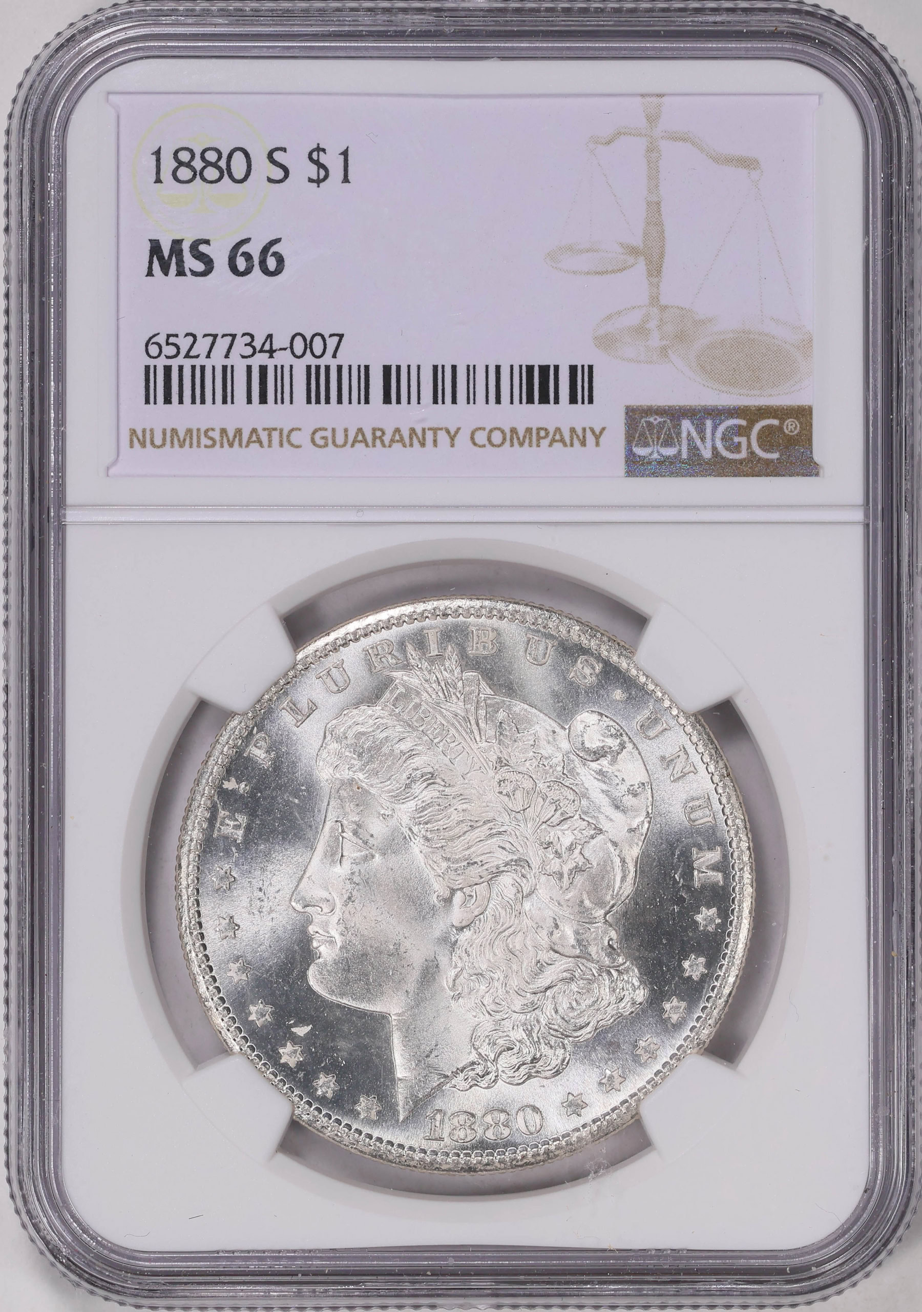 1880-S Morgan Silver Dollar NGC MS-66 (Item 1675496) | GreatCollections Coin Auctions