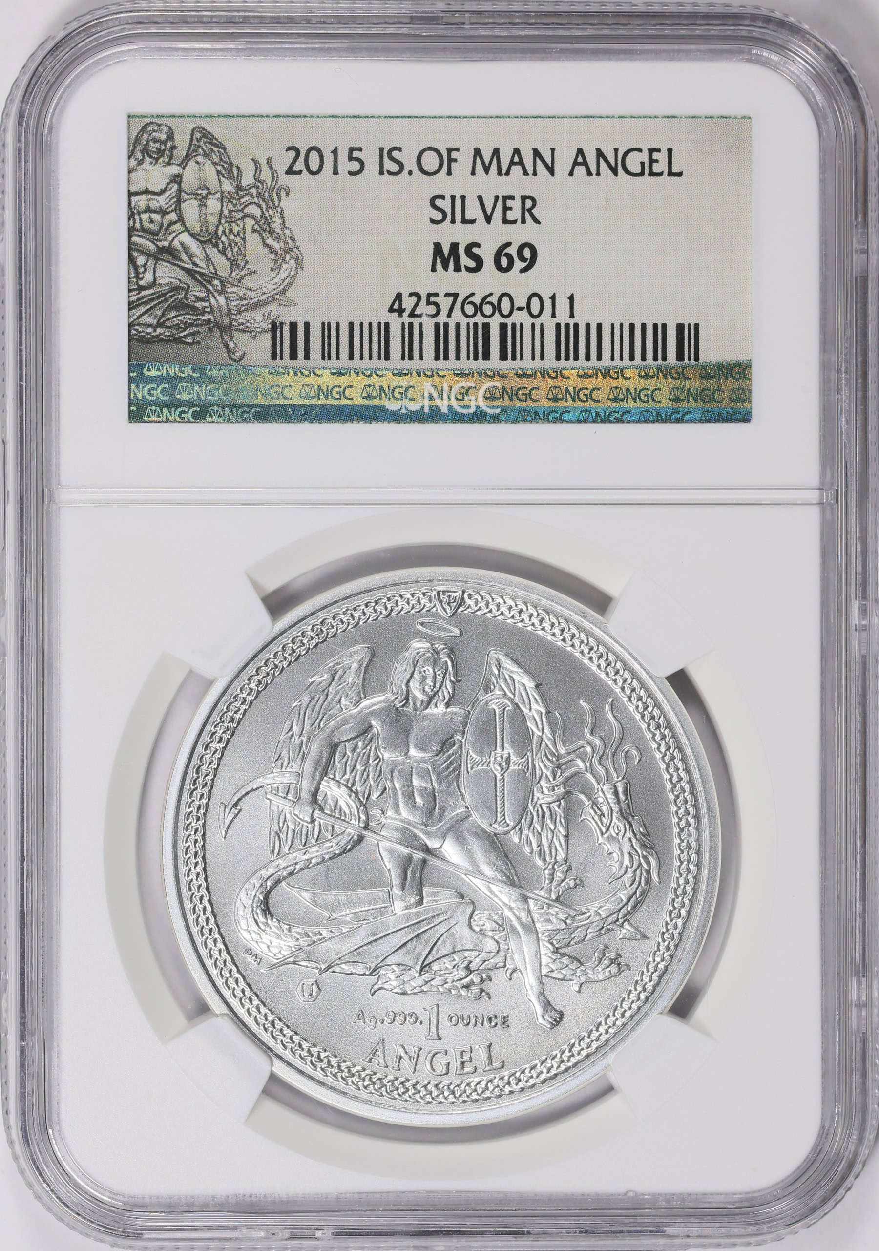 Isle of Man 2015-U Silver Angel KM-1573 NGC MS-69 (Item 1675519 ...