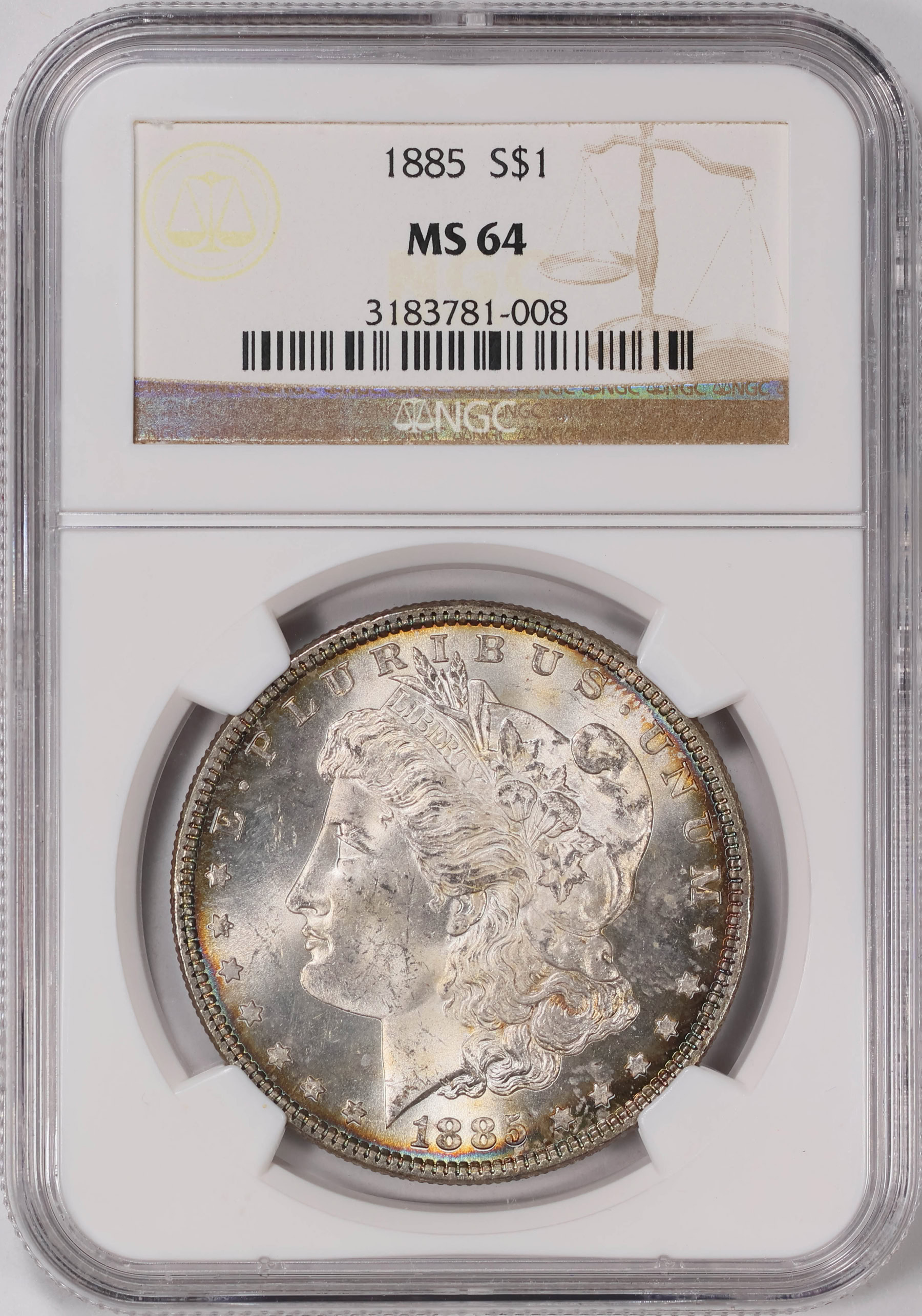 1885 Morgan Silver Dollar NGC MS-64 (Toned) (Item 1675534) | GreatCollections Coin Auctions