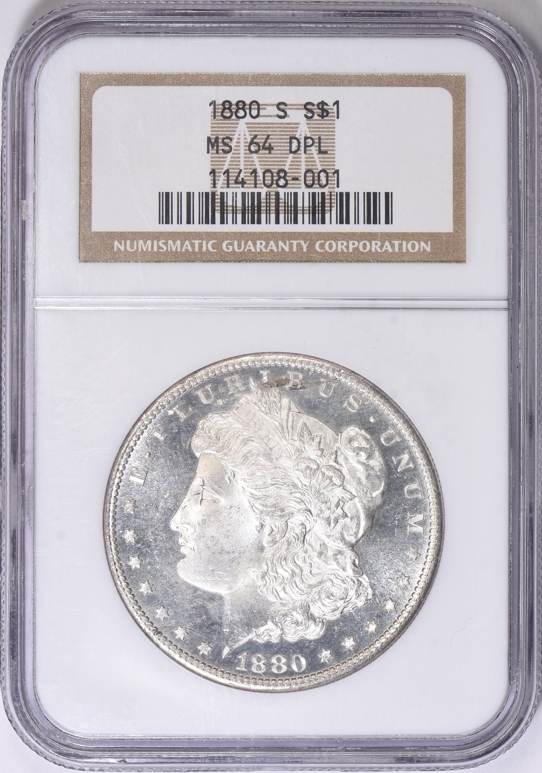 1880-S Morgan Silver Dollar NGC MS-64 DPL (Item 1675631) | GreatCollections Coin Auctions