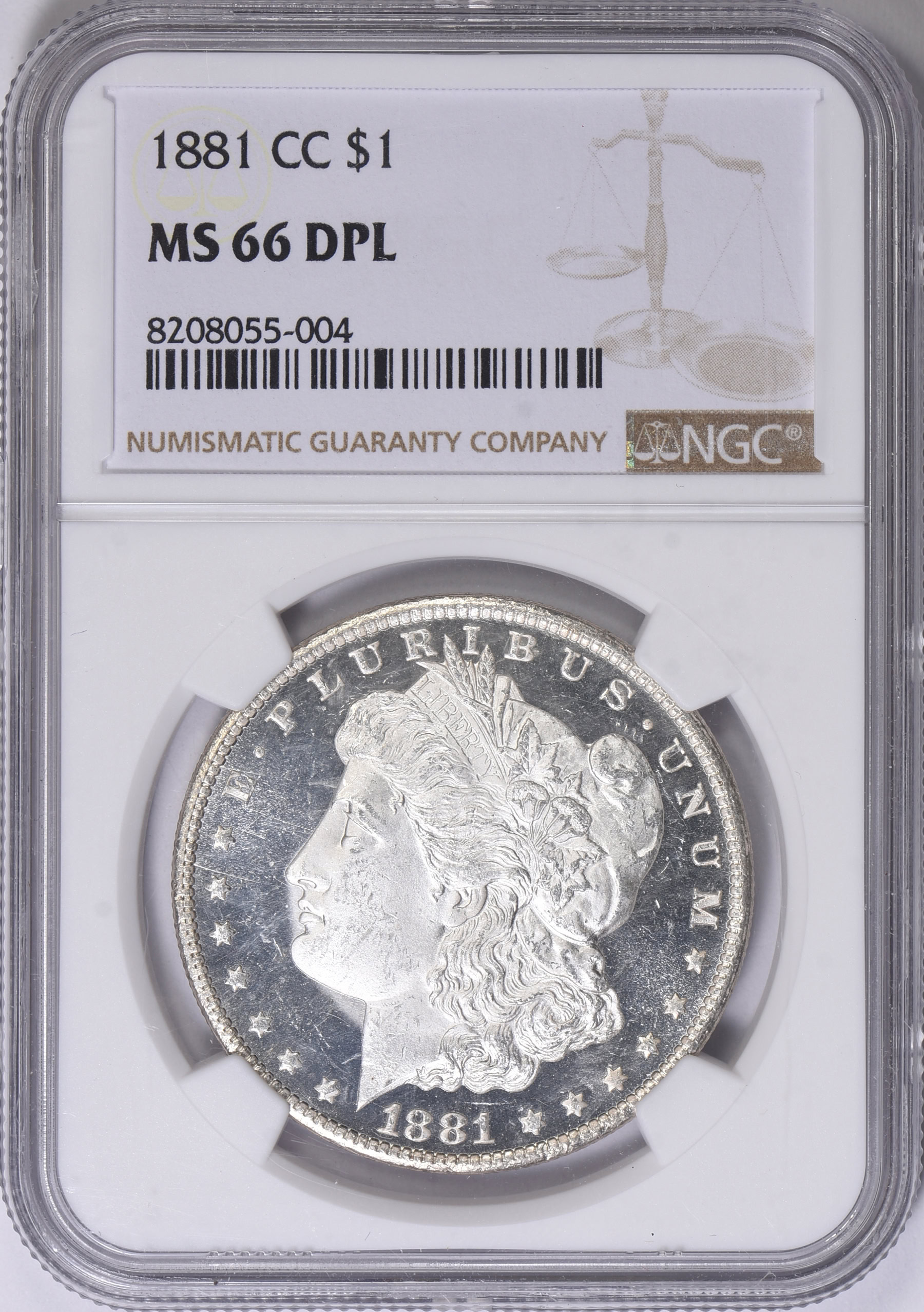 1881-CC Morgan Silver Dollar NGC MS-66 DPL (Item 1675632) | GreatCollections Coin Auctions