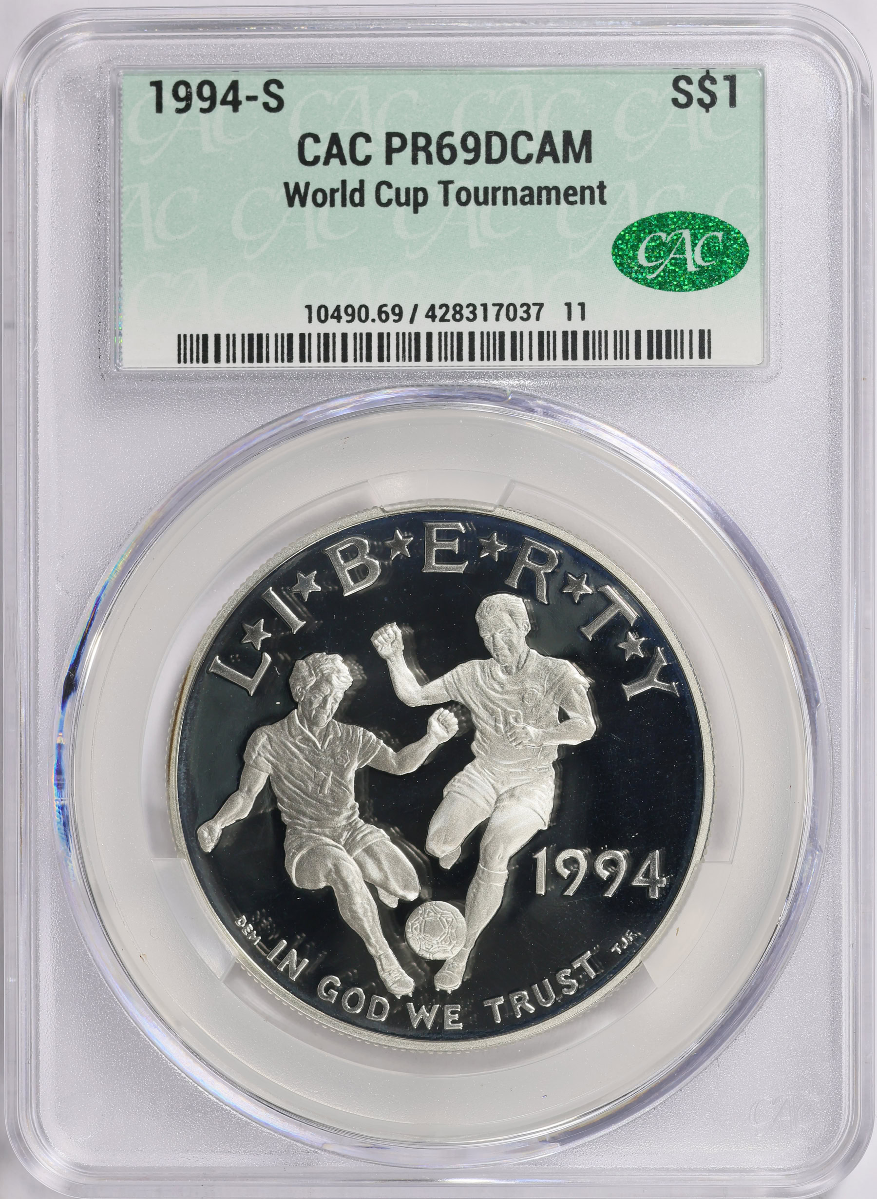 1994-S World Cup Tournament Silver Dollar CACG Proof-69 DCAM (Item ...