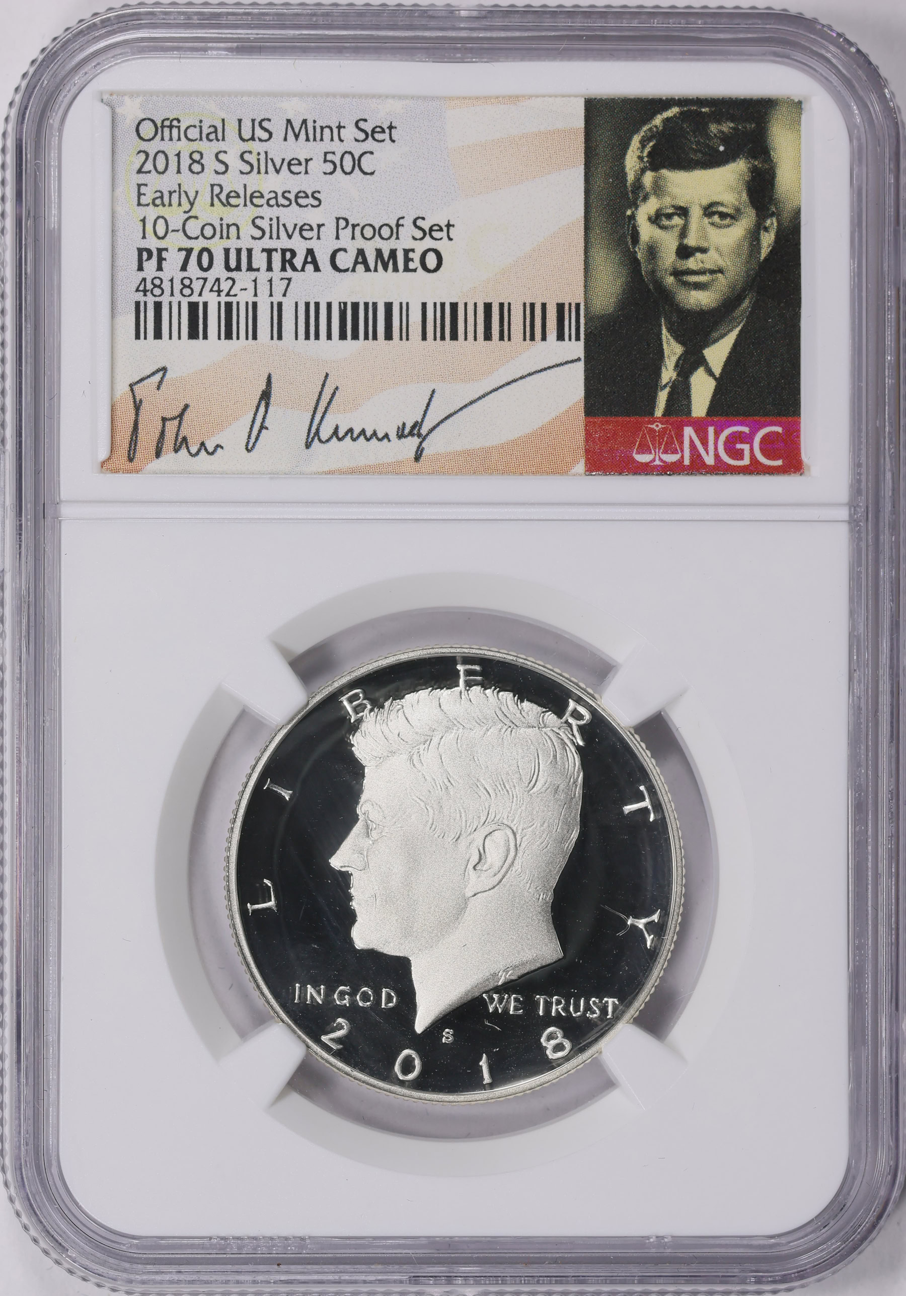 2018-S Kennedy Half Dollar Silver Early Releases (From the Limited Edition Proof Set) NGC Proof ...