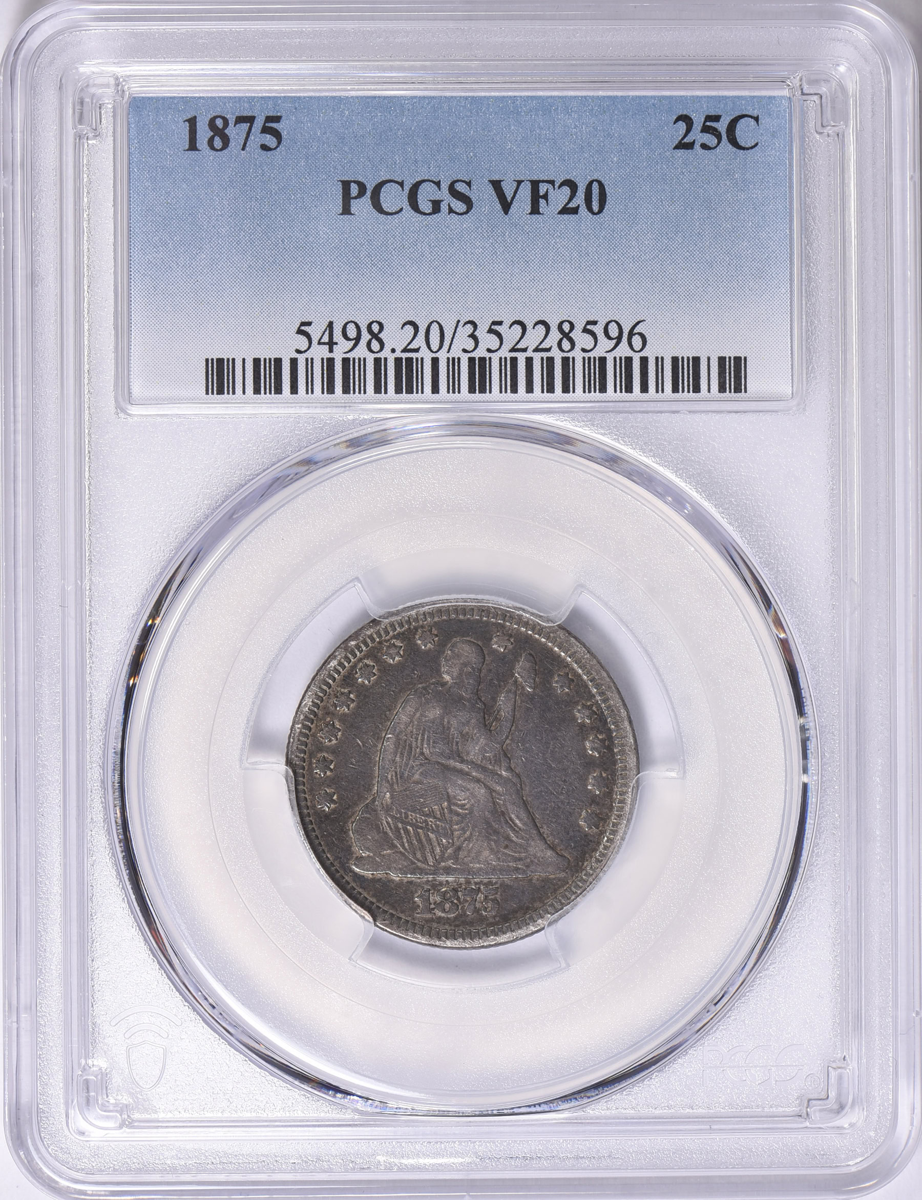 1875 Seated Liberty Quarter PCGS VF-20 (Item 1675984 ...