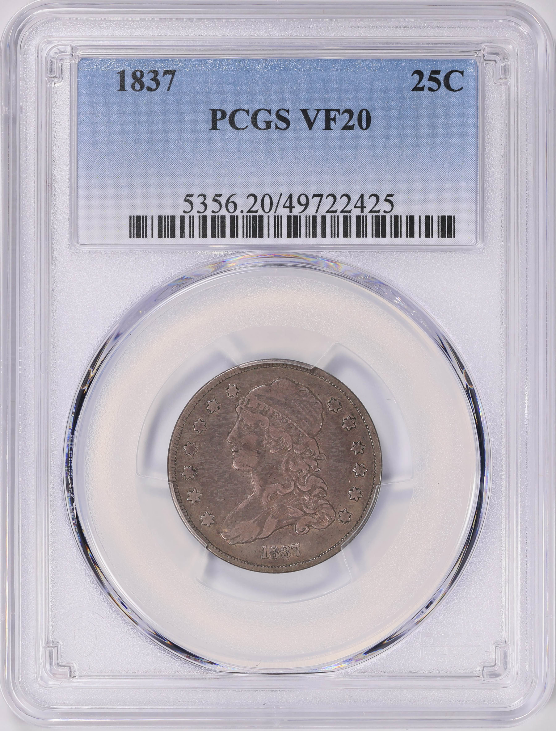 1837 Capped Bust Quarter PCGS VF-20 (Item 1676137) | GreatCollections ...