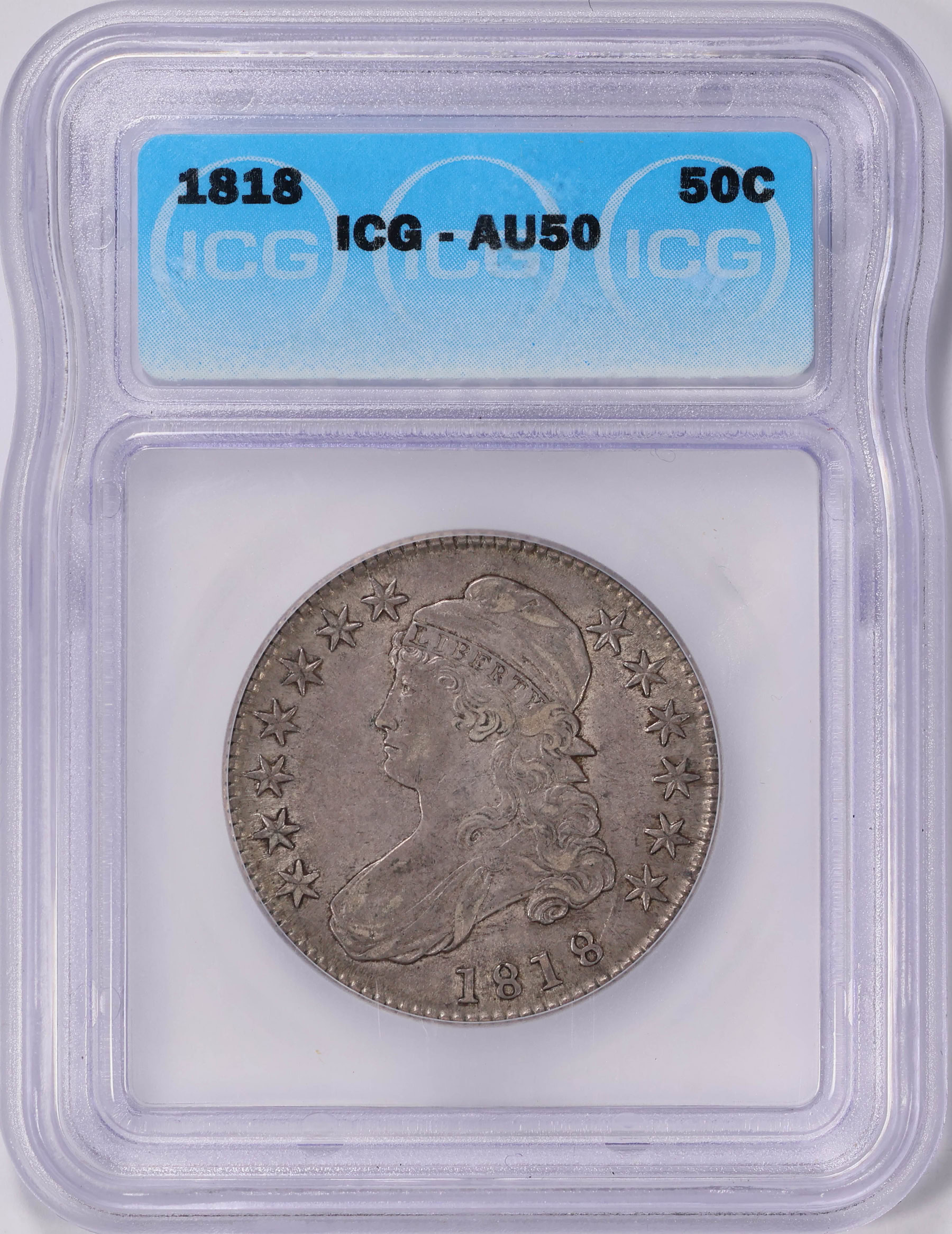 1818 Capped Bust Half Dollar ICG AU-50 (Item 1676178 ...