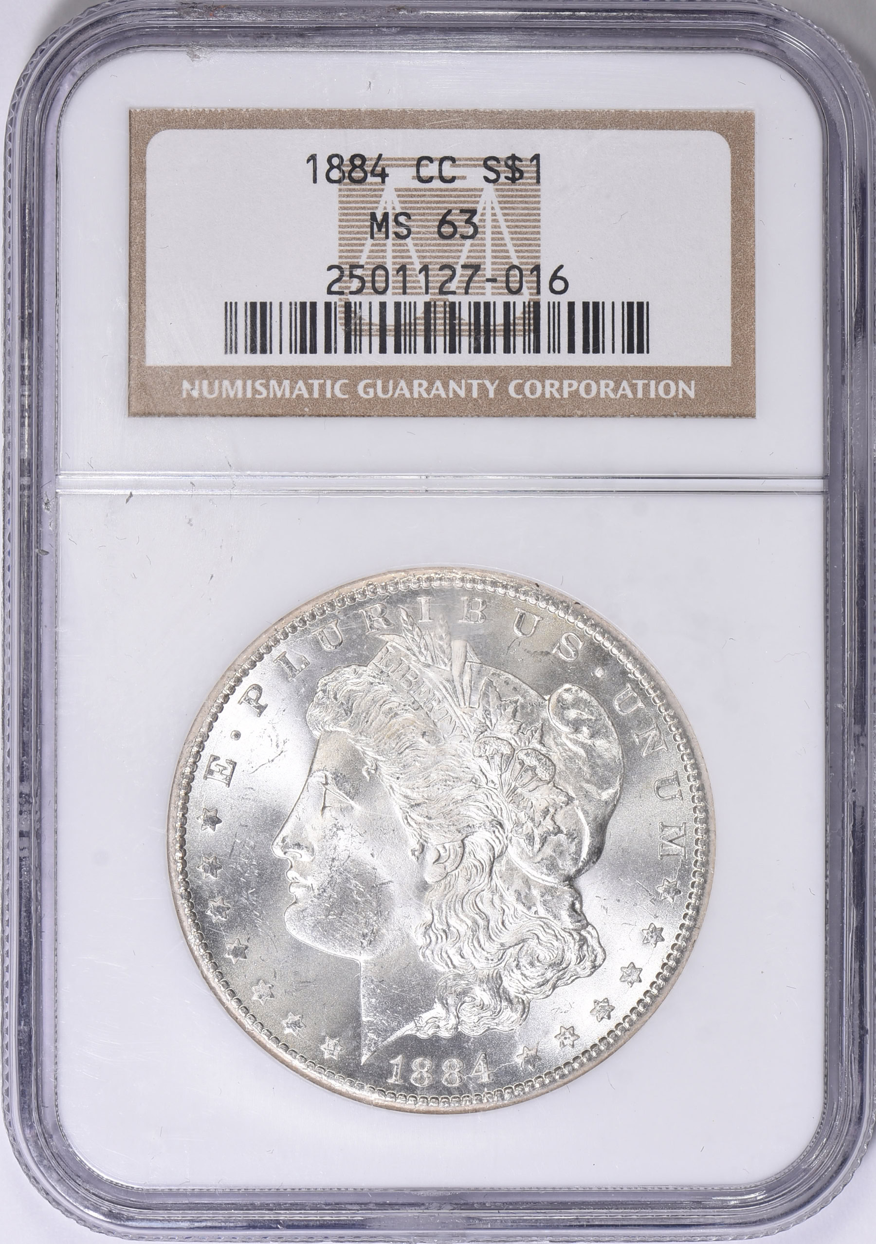 1884-CC Morgan Silver Dollar NGC MS-63 (Item 1676233) | GreatCollections Coin Auctions