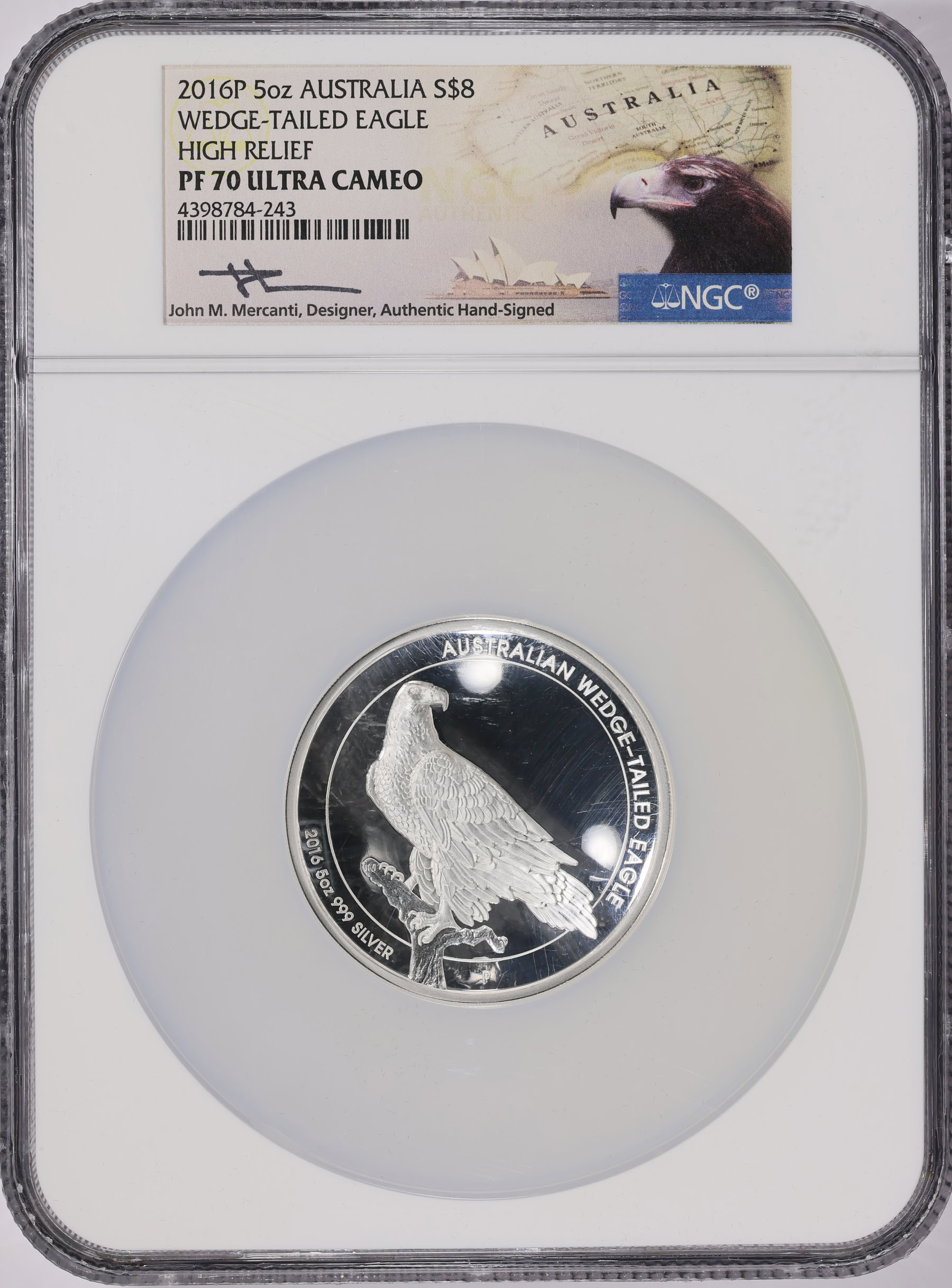 Australia 2016-P Silver $8 Wedge-Tailed Eagle High Relief KM-2218 in ...