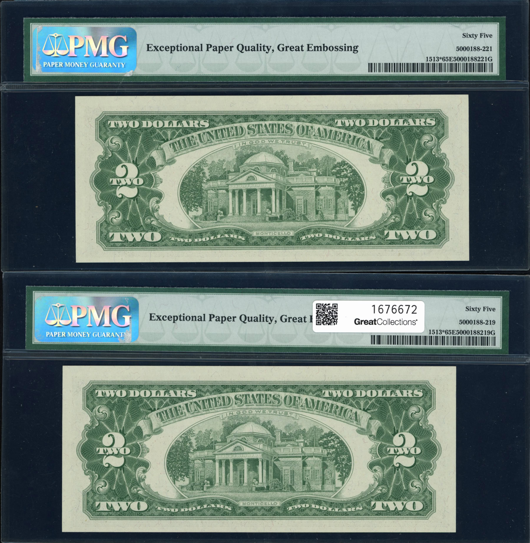 Fr. 1513* (*A Block) 1963 $2 Legal Tender Star Notes Sequential Serial ...