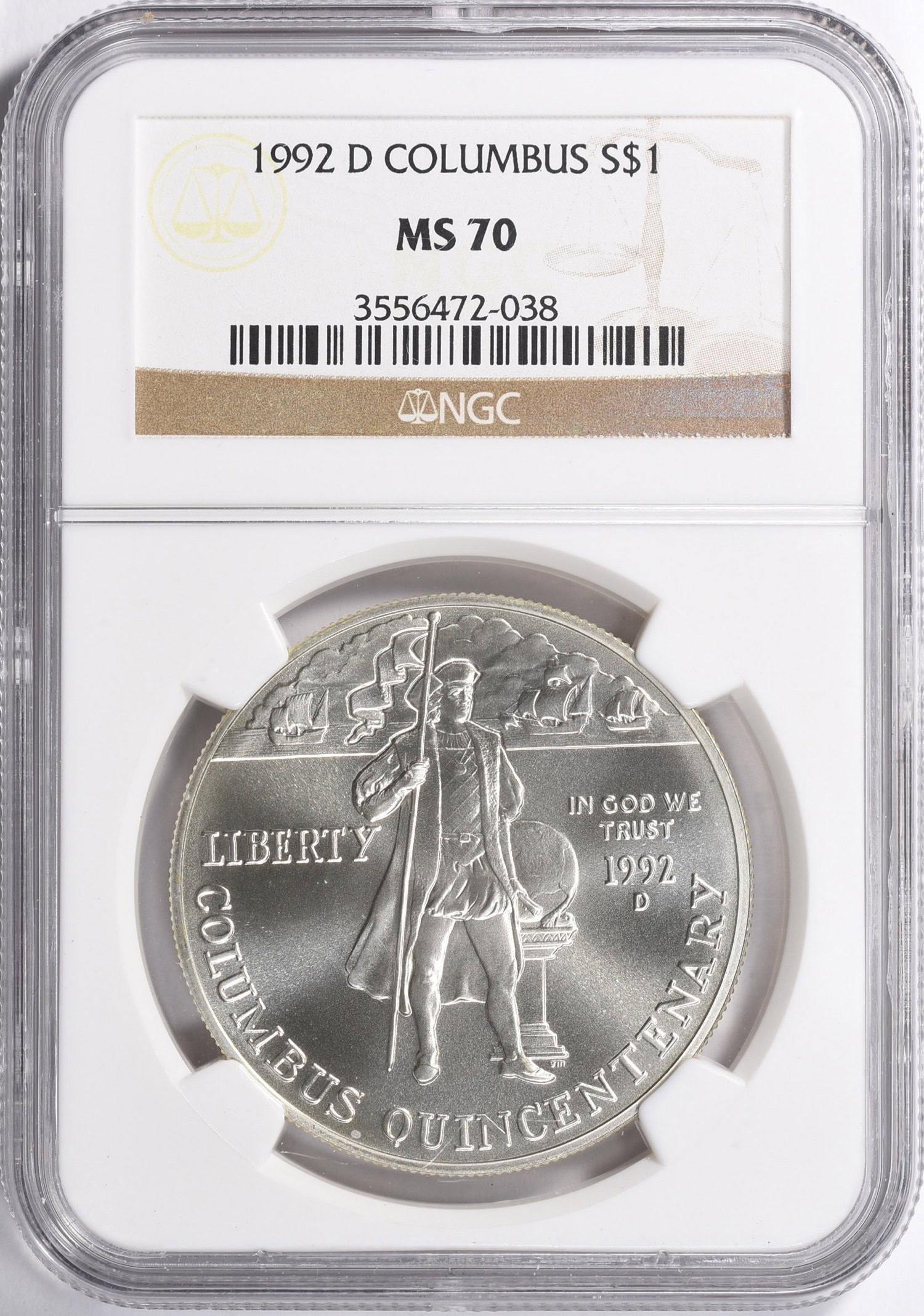1992-D Christopher Columbus Quincentenary Silver Dollar NGC MS-70 (Item ...