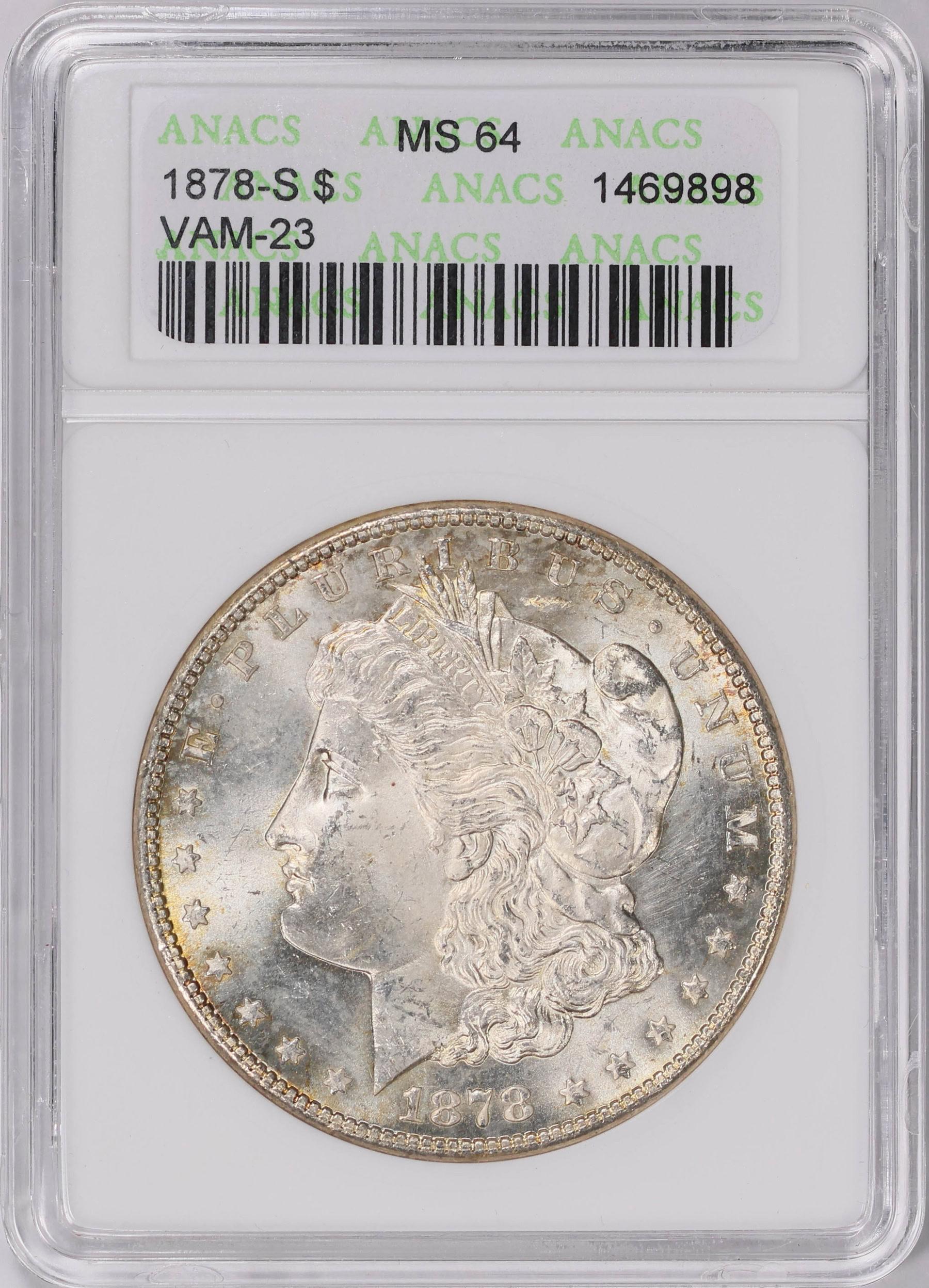 1878-S Morgan Silver Dollar VAM-23 ANACS MS-64 OH (Toned) (Item 1676902) | GreatCollections Coin ...