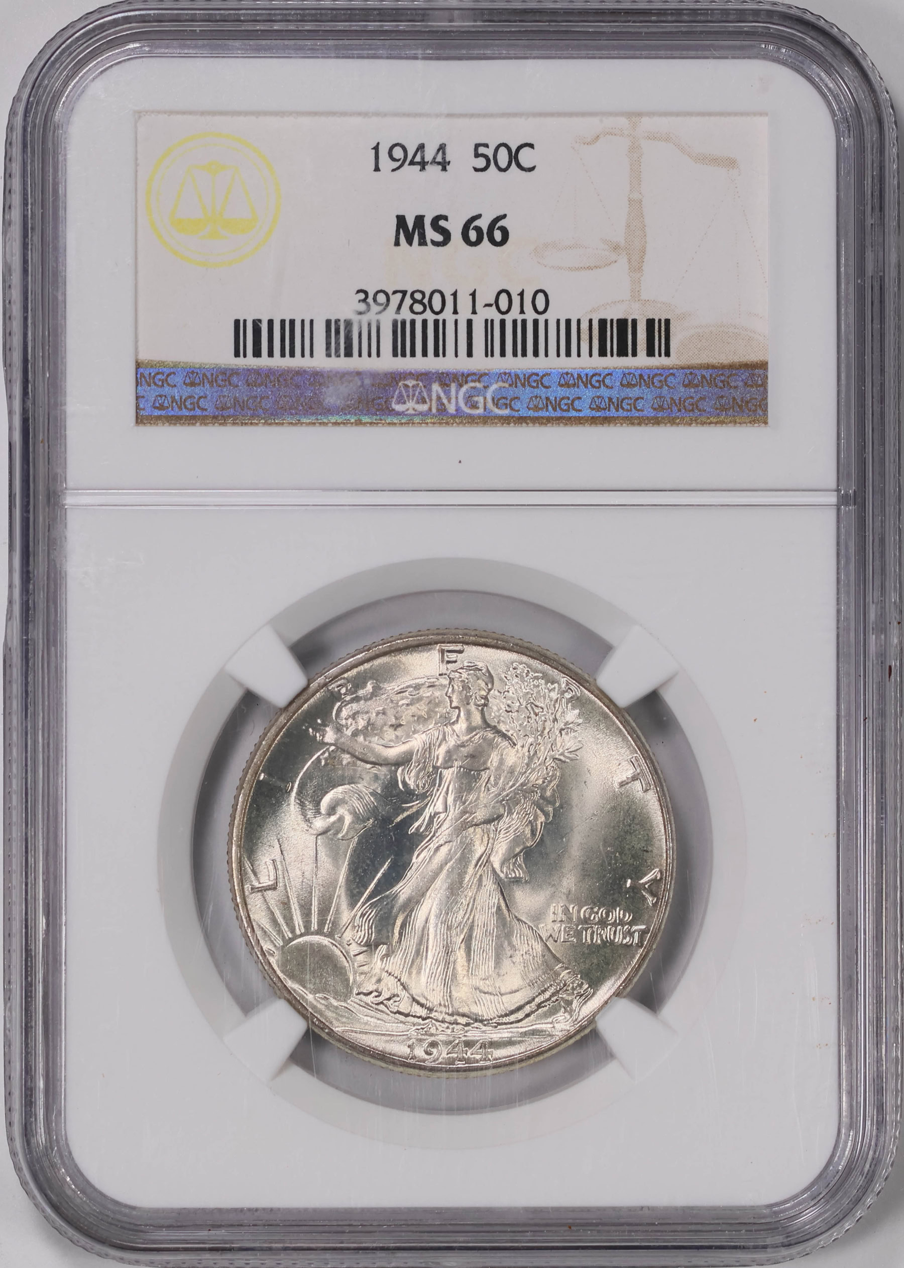 1944 Walking Liberty Half Dollar NGC MS-66 (Item 1676981) | GreatCollections Coin Auctions