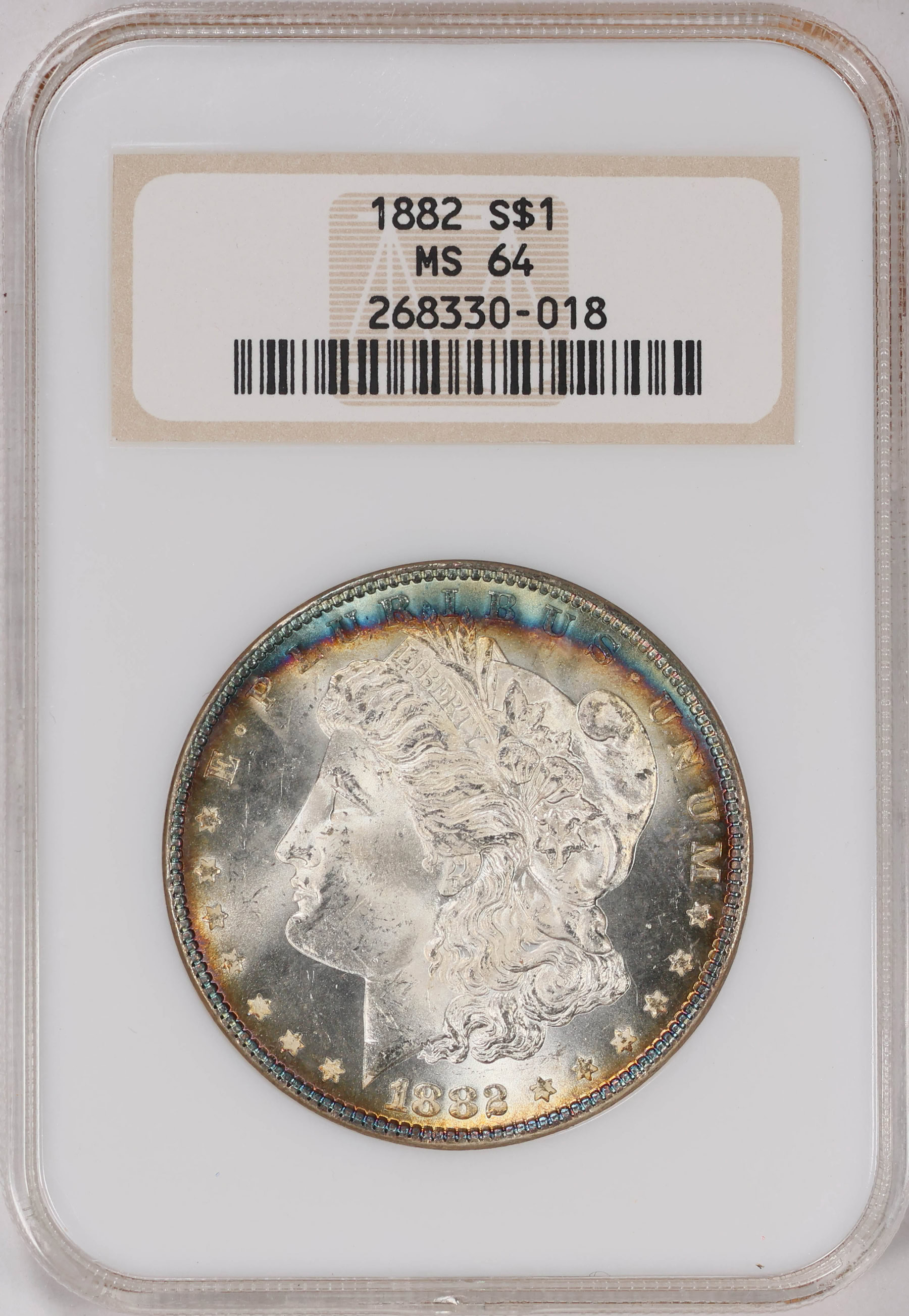 1882 Morgan Silver Dollar NGC MS-64 OH (Toned) (Item 1677658) | GreatCollections Coin Auctions
