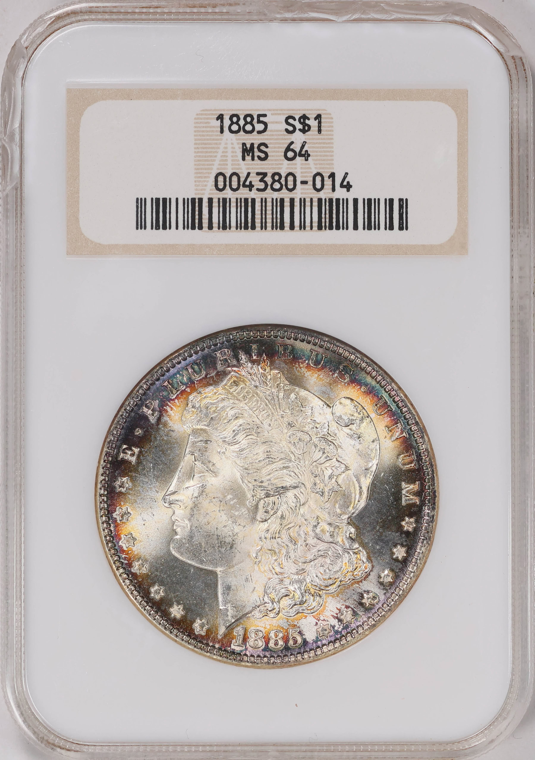 1885 Morgan Silver Dollar NGC MS-64 OH (Toned) (Item 1677660) | GreatCollections Coin Auctions