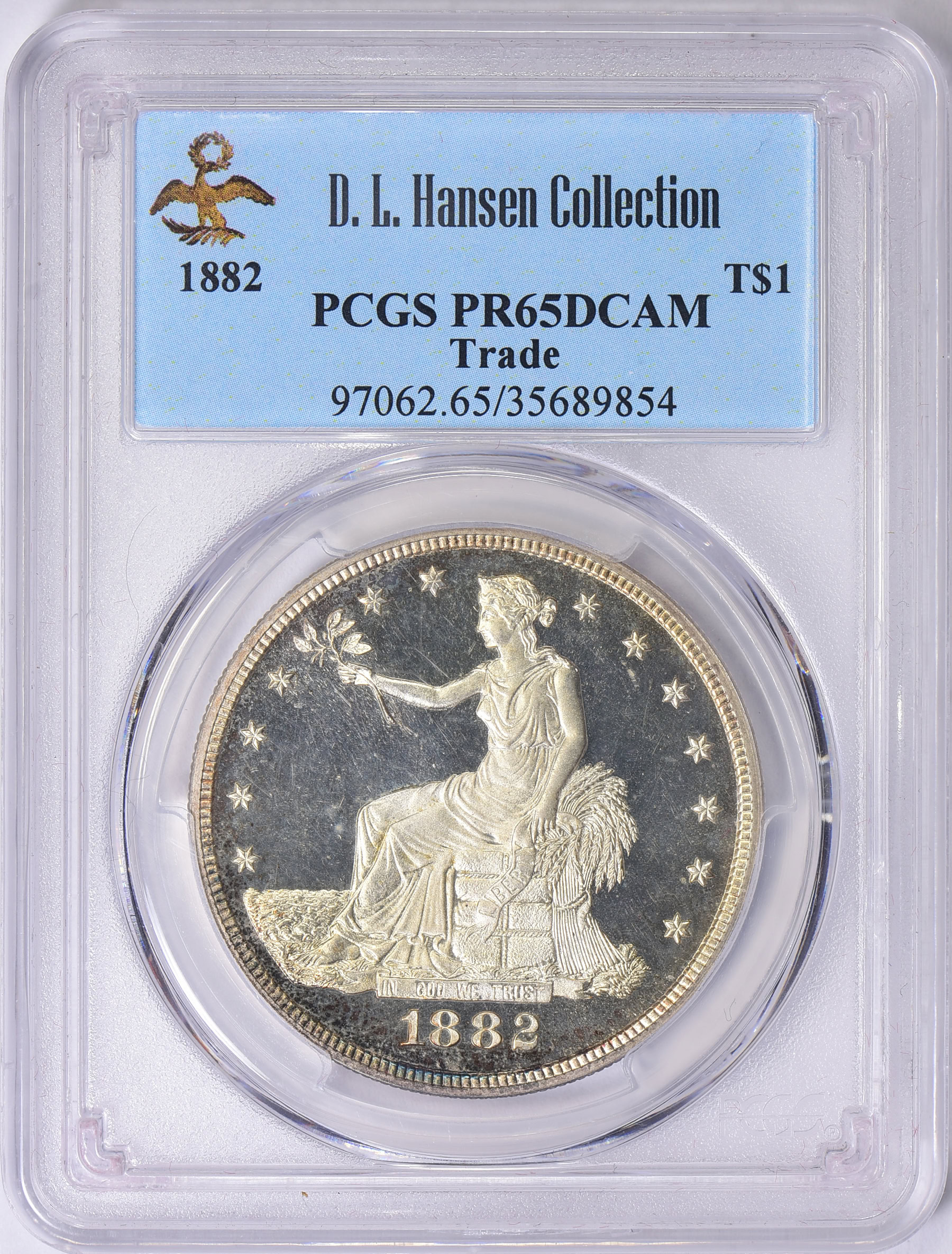 1882 Trade Silver Dollar PCGS Proof-65 DCAM (D.L. Hansen Collection ...
