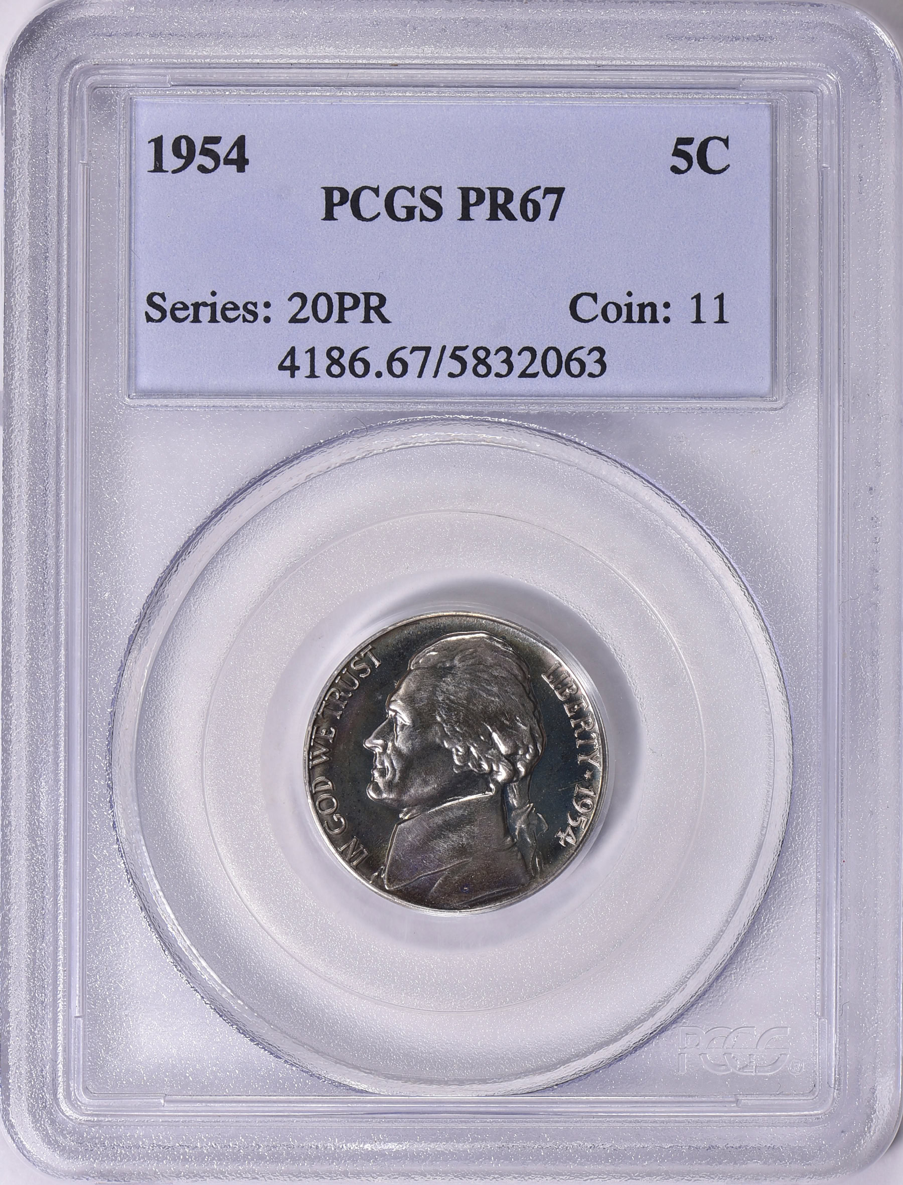 1954 Jefferson Nickel PCGS Proof-67 (Item 1677858) | GreatCollections Coin Auctions
