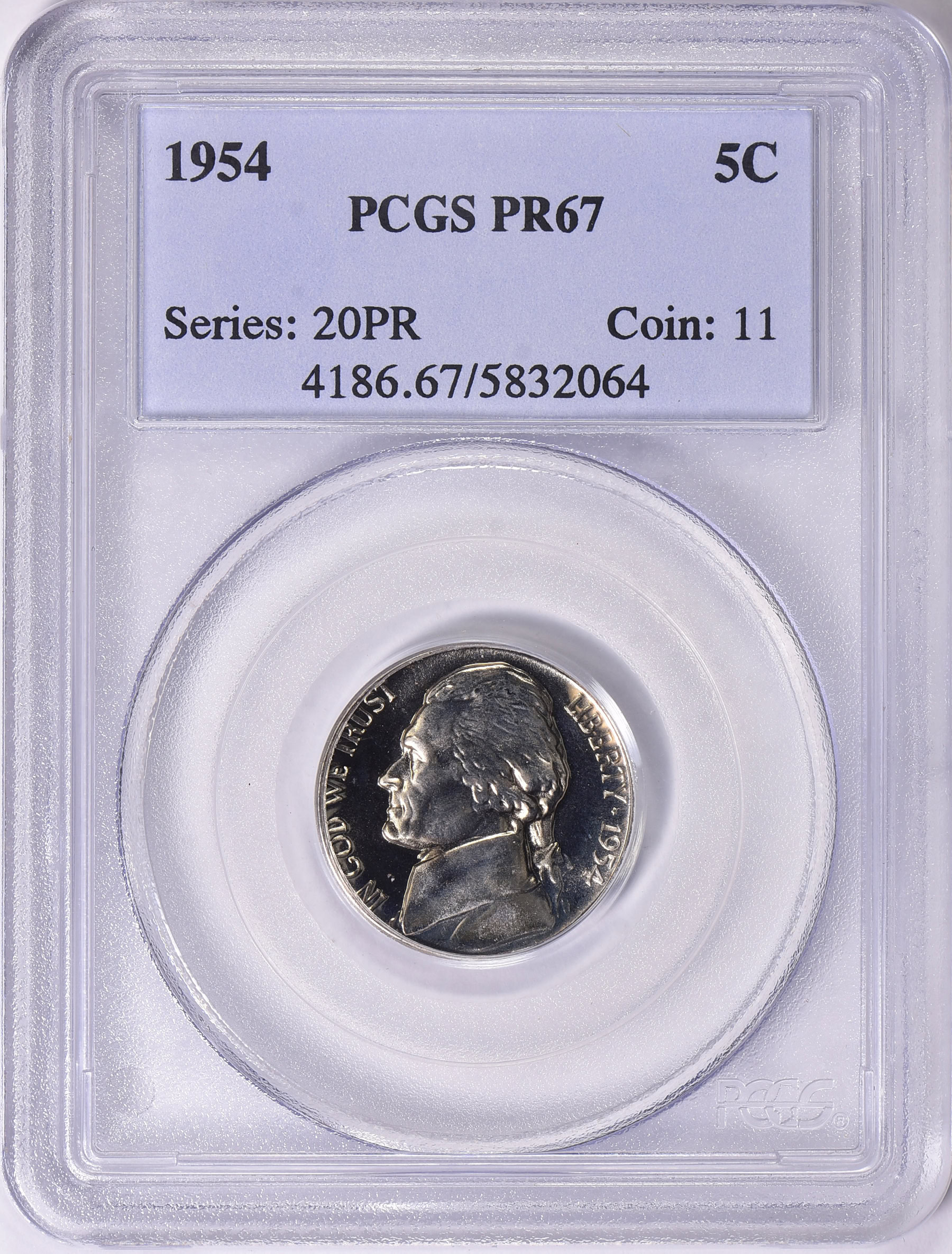 1954 Jefferson Nickel PCGS Proof-67 (Item 1677859) | GreatCollections Coin Auctions