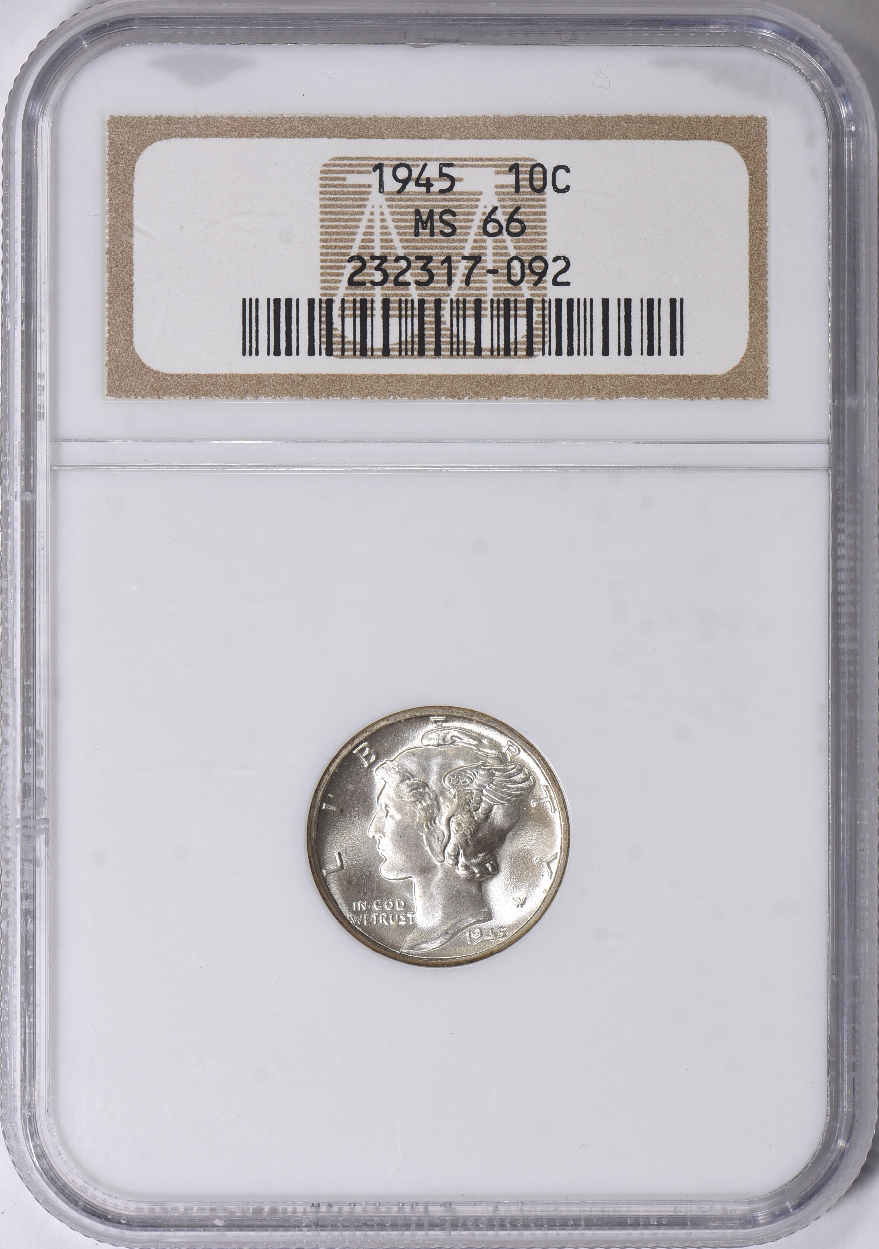1945 Mercury Dime NGC MS-66 (Item 1677879) | GreatCollections Coin Auctions