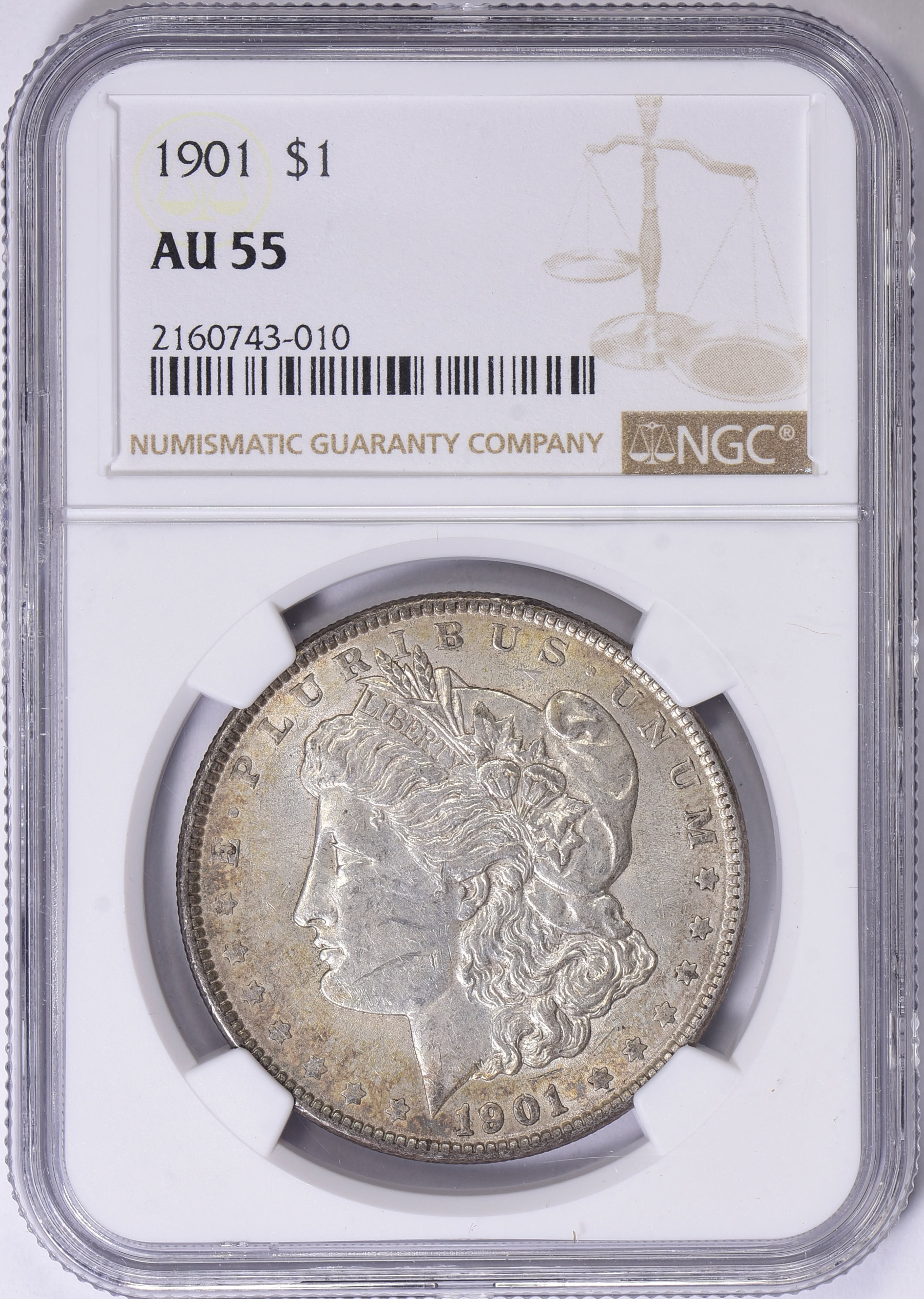 1901 Morgan Silver Dollar NGC AU-55 (Toned) (Item 1678026) | GreatCollections Coin Auctions