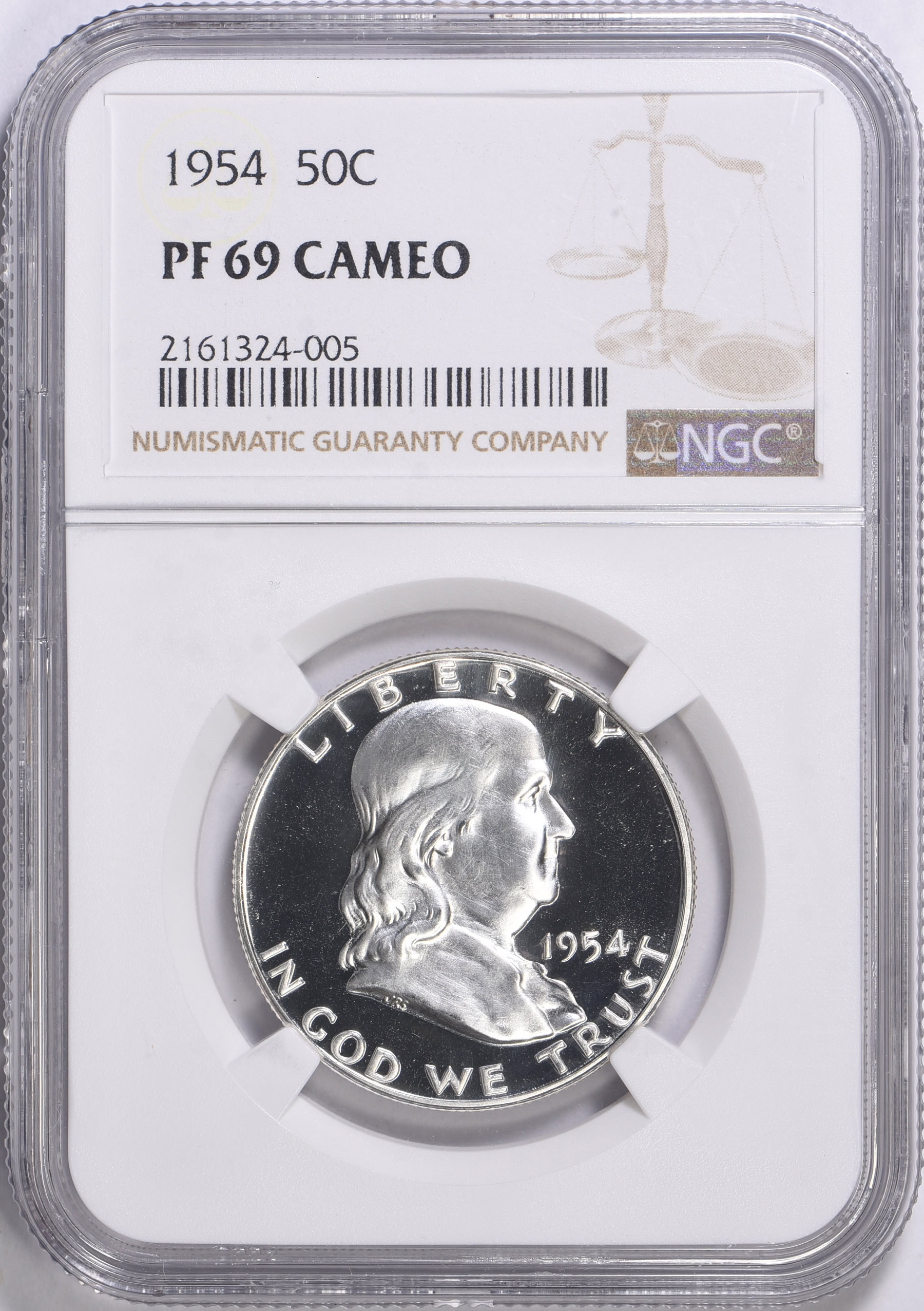 1954 Franklin Half Dollar NGC Proof-69 CAMEO (Item 1678394) | GreatCollections Coin Auctions