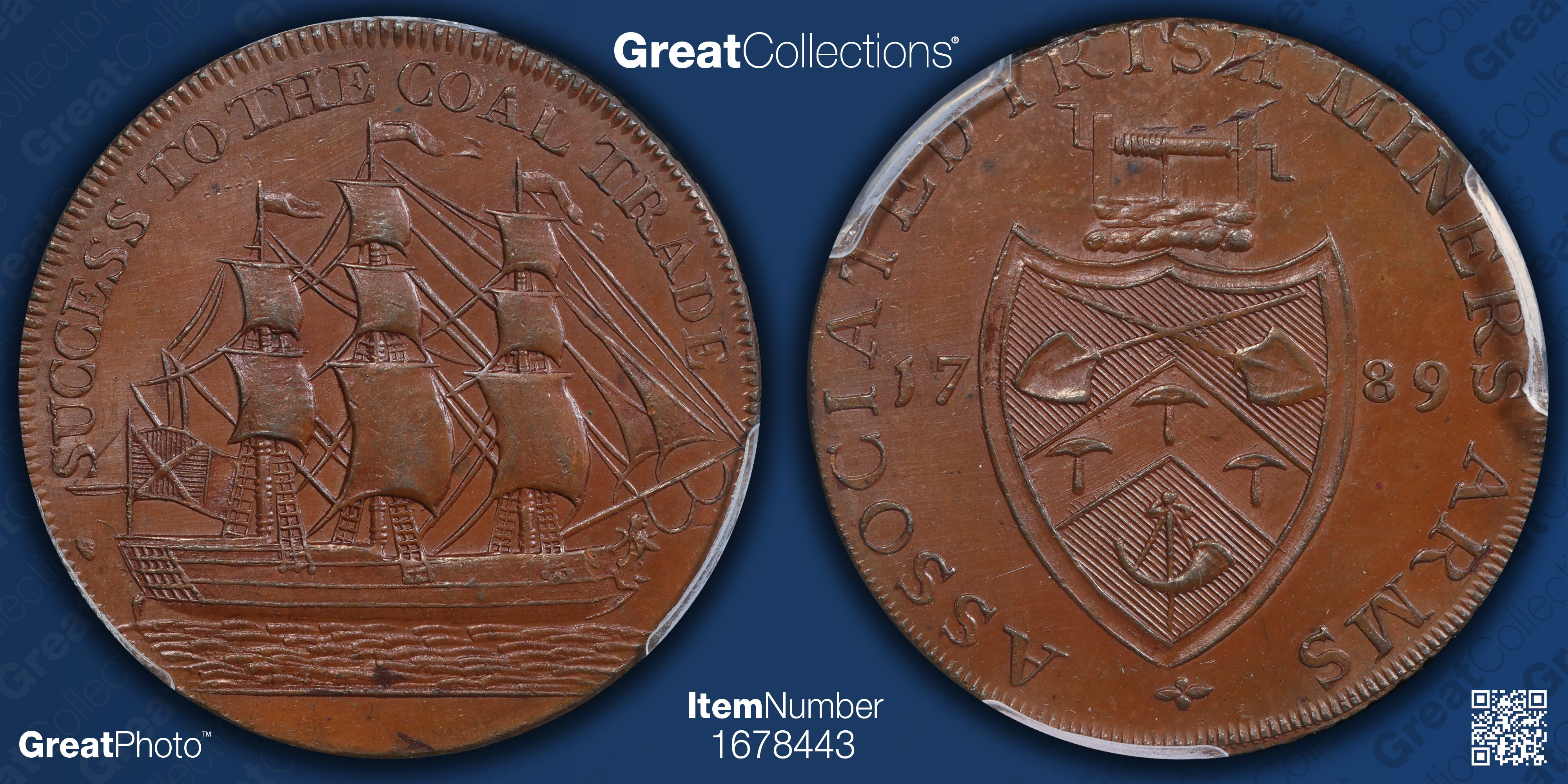 Great Britain 1789 1/2 Penny Token Durham PCGS MS-65 BN (Item 1678443 ...