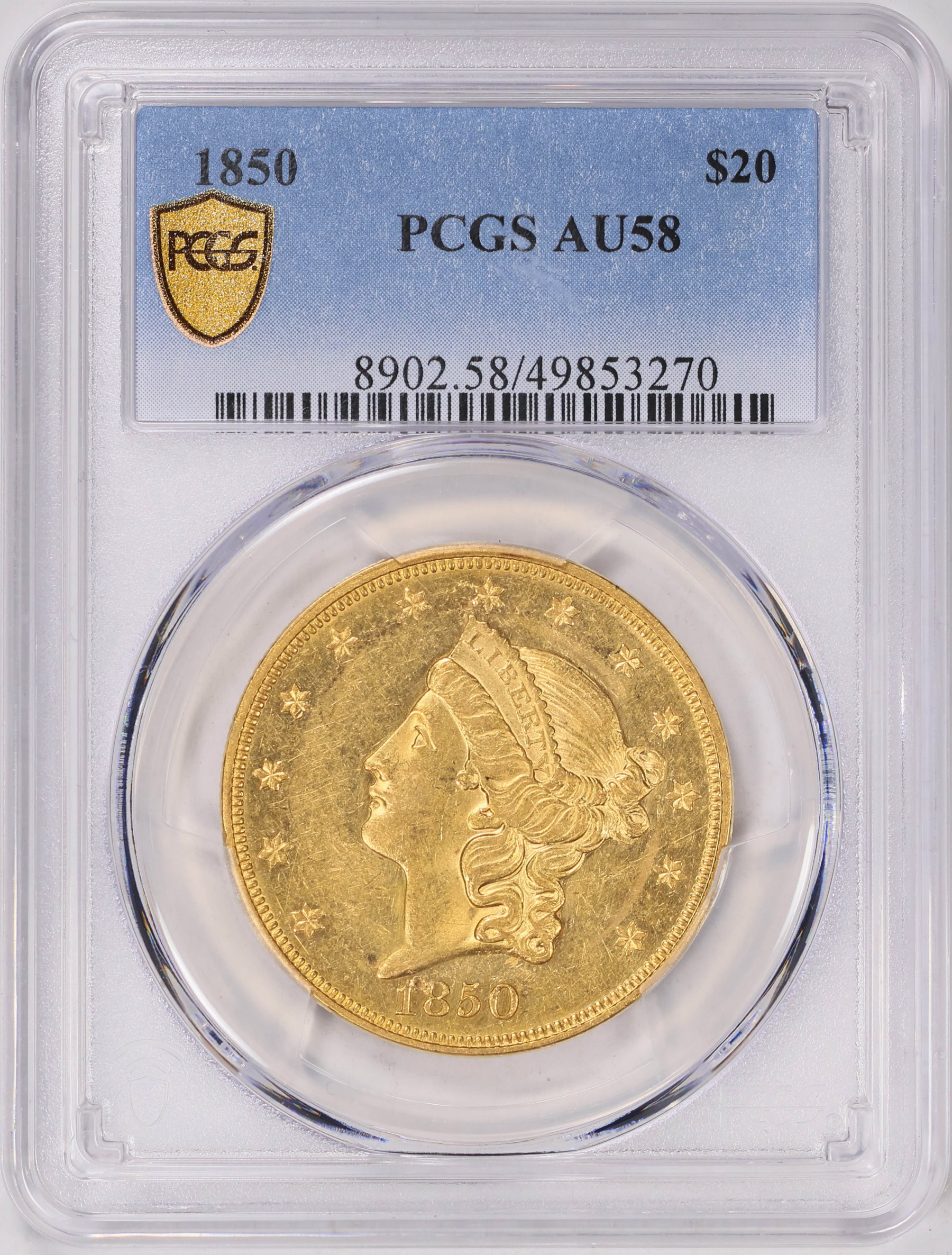 1850 Liberty Gold Double Eagle PCGS AU-58 (Item 1678558 ...